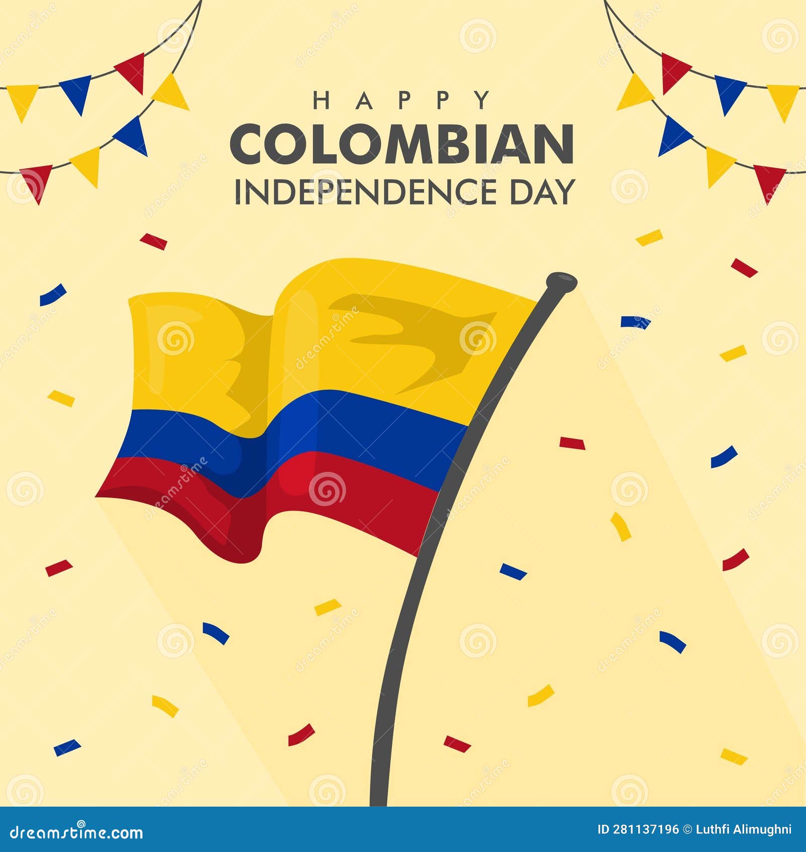 Colombian Independence Day Poster Template Stock Vector - Illustration ...