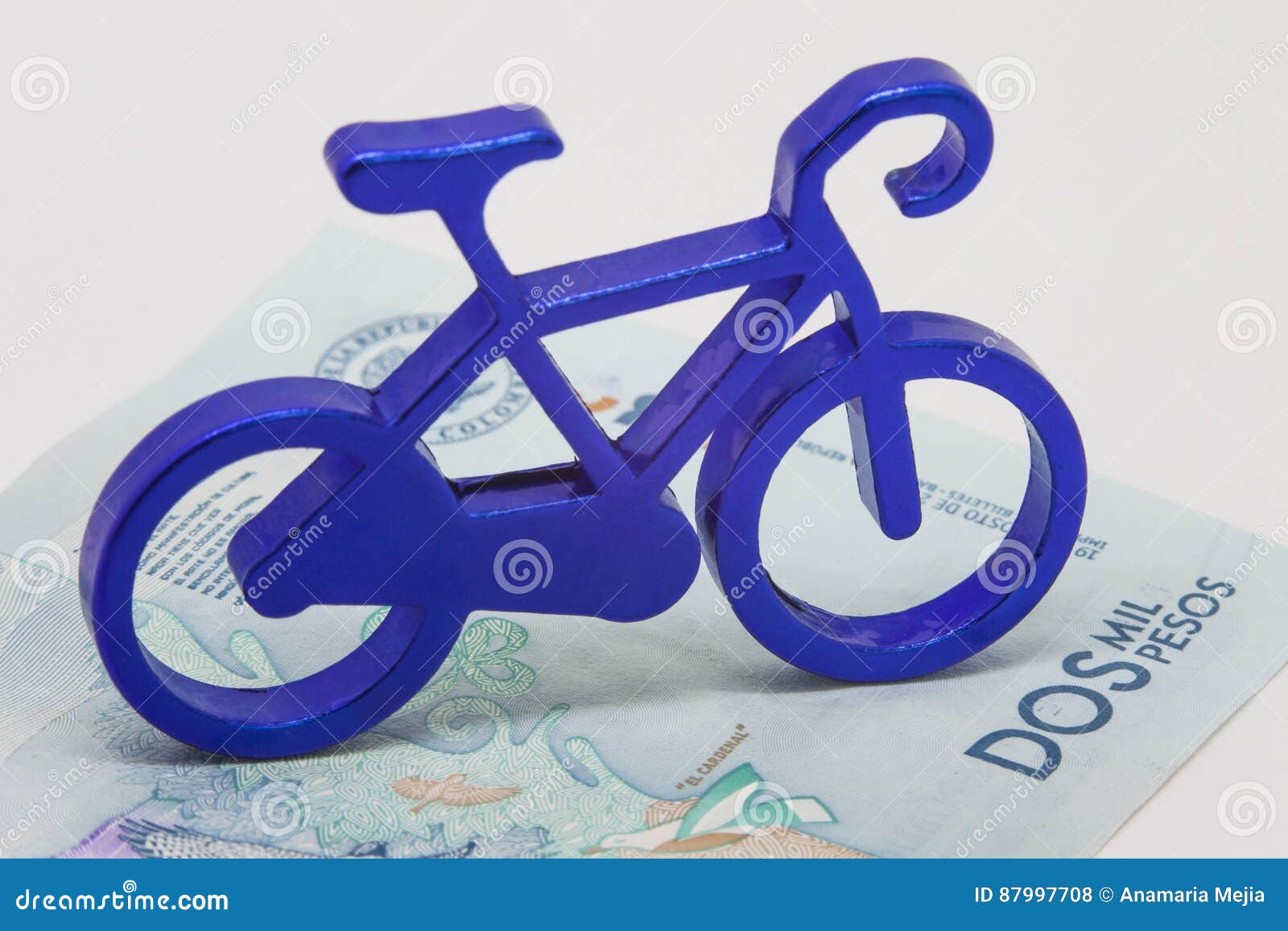 Colombian Money and Bicycle Stock Photo - Image of group, currency ...