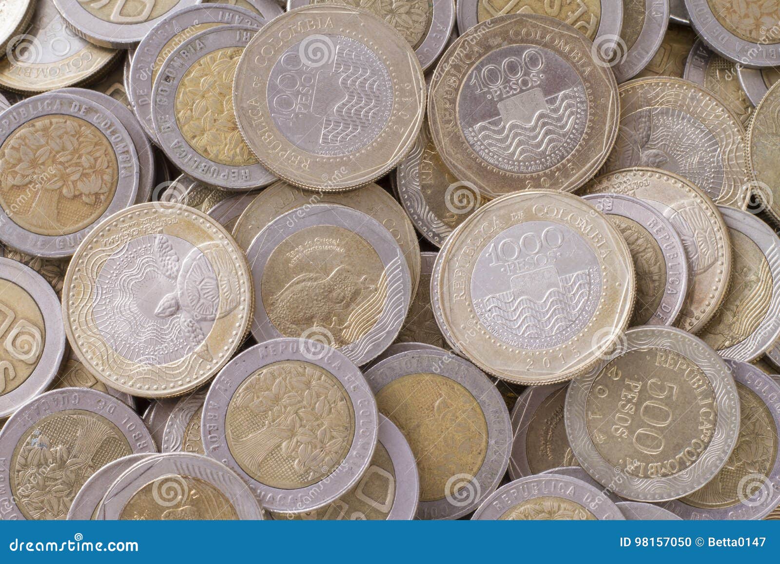 Colombian money stock photo. Image of metal, bank, payment - 98157050
