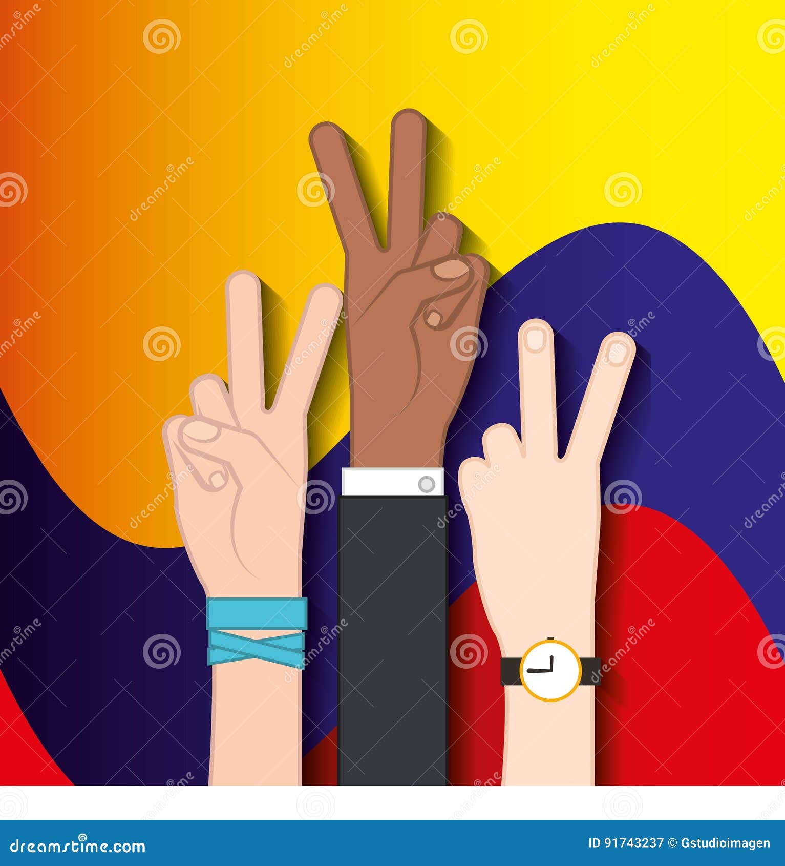 Colombian Peace Hands Symbol Stock Vector - Illustration of isolated ...