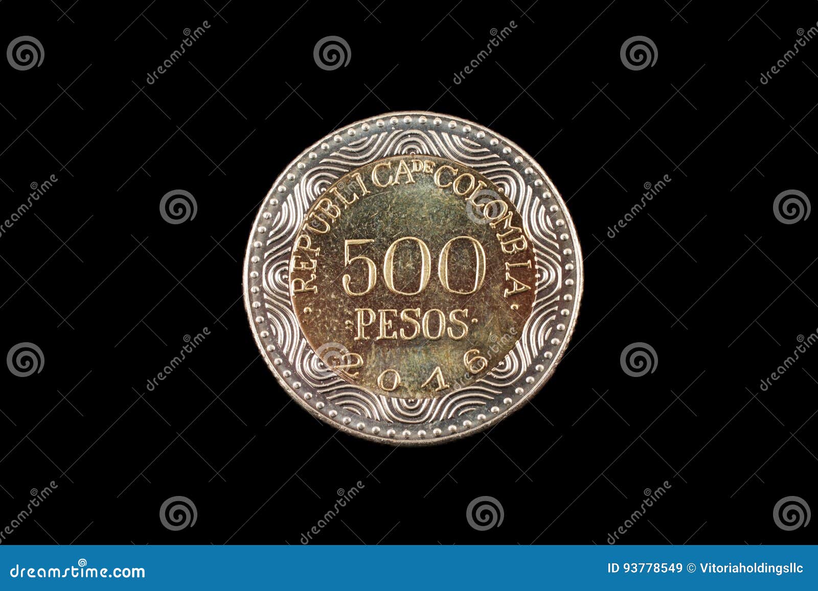 Colombian 500 Peso Coin Close Up Stock Image - Image of coinage ...