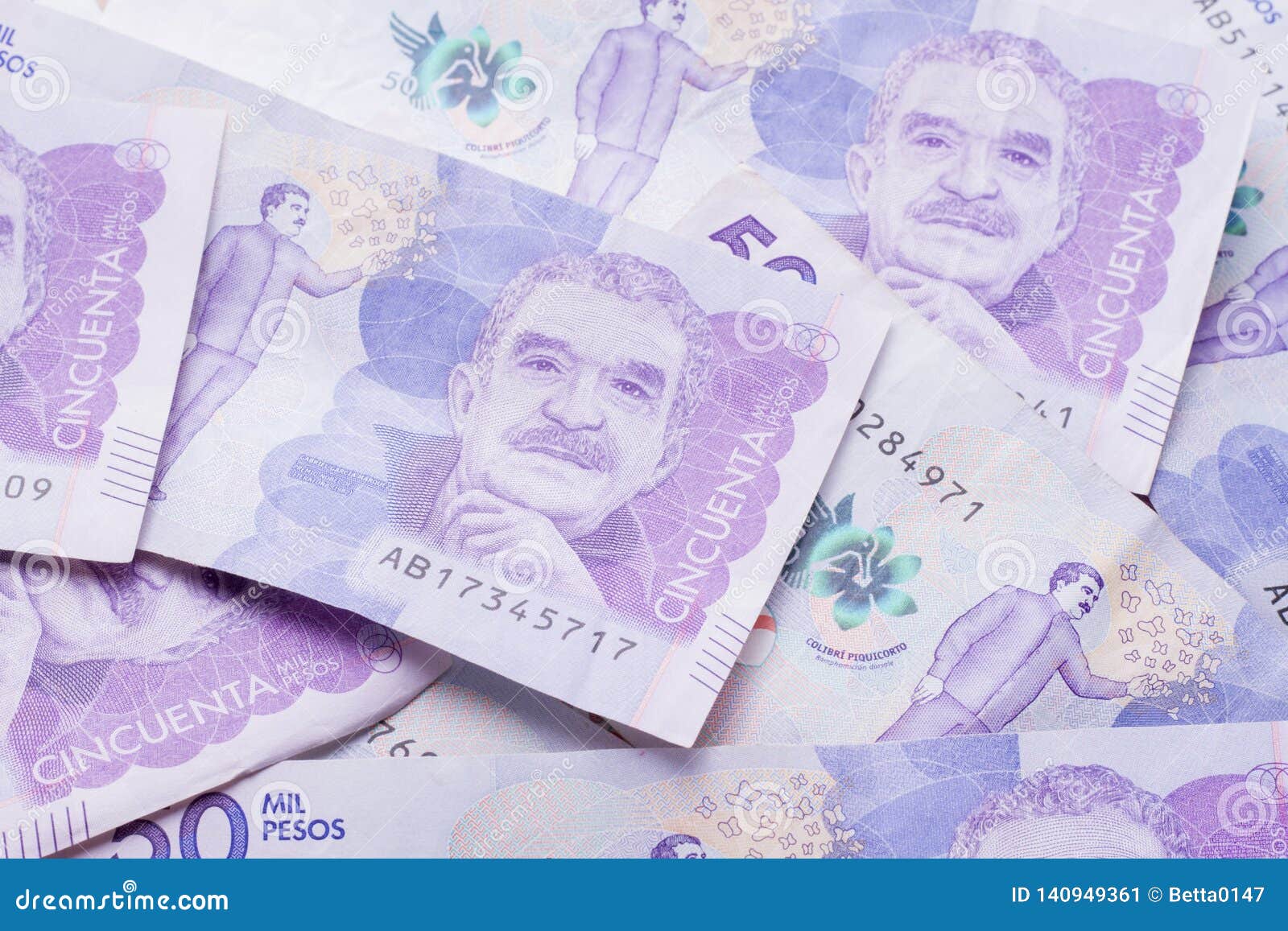Colombian peso notes stock image. Image of paper, currency - 140949361