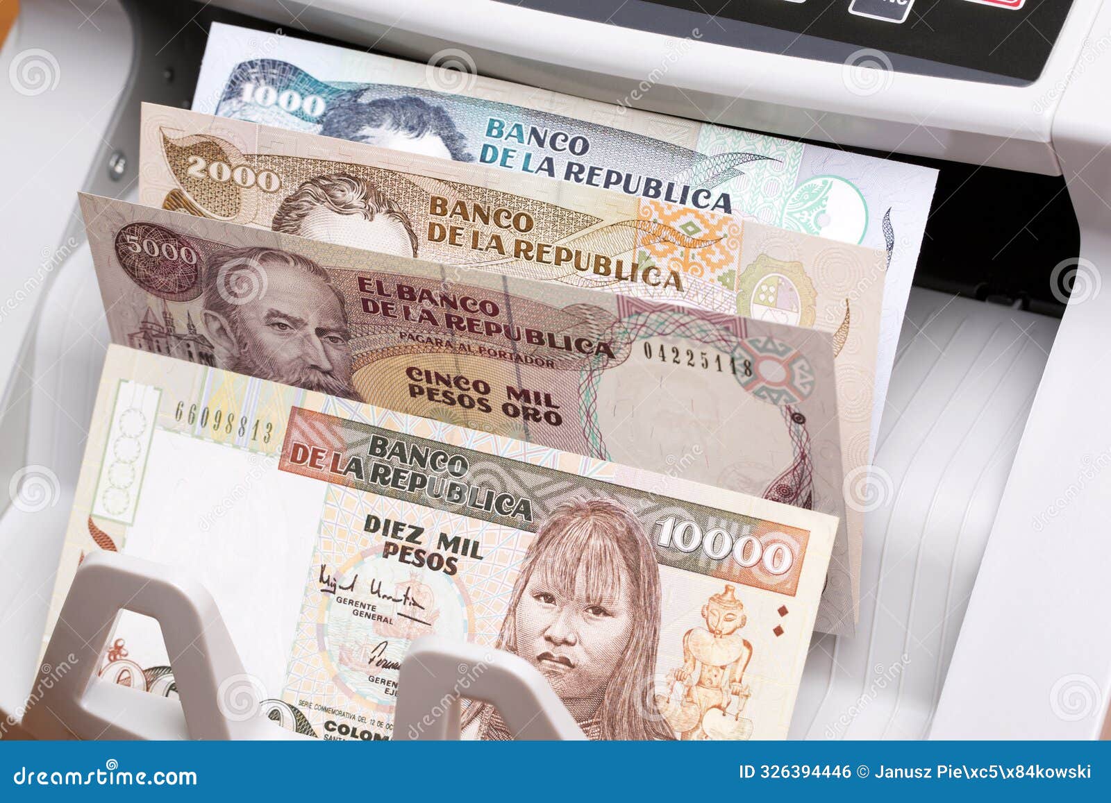 Colombian Pesos in the Counting Machine Stock Photo - Image of finance ...