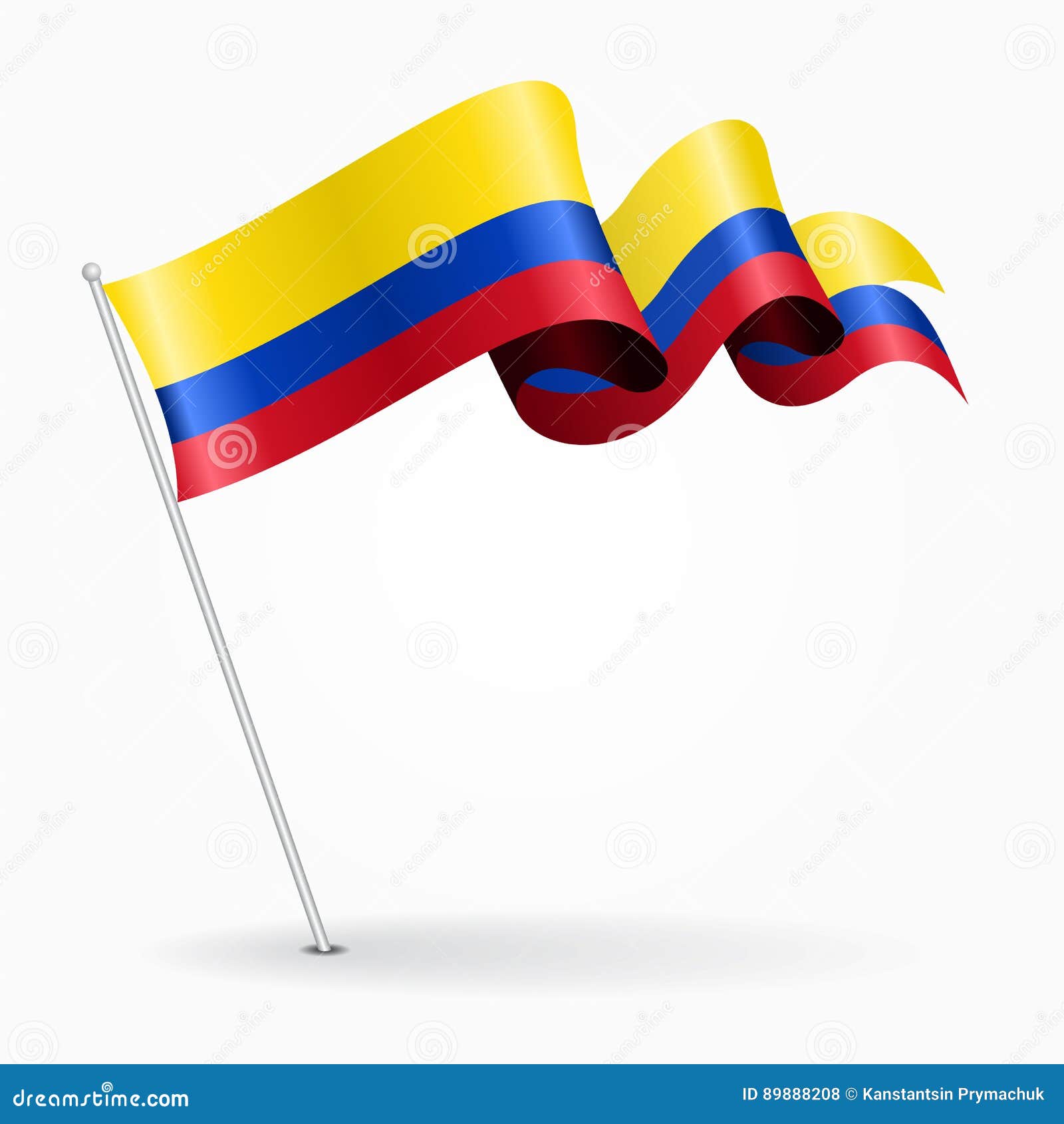 Colombian Pin Wavy Flag. Vector Illustration. Stock Vector ...