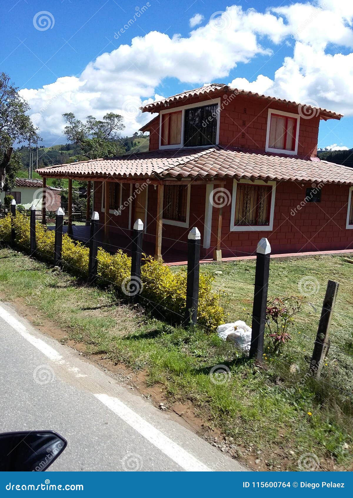 Colombian Road and Great House Stock Photo - Image of travel, road ...