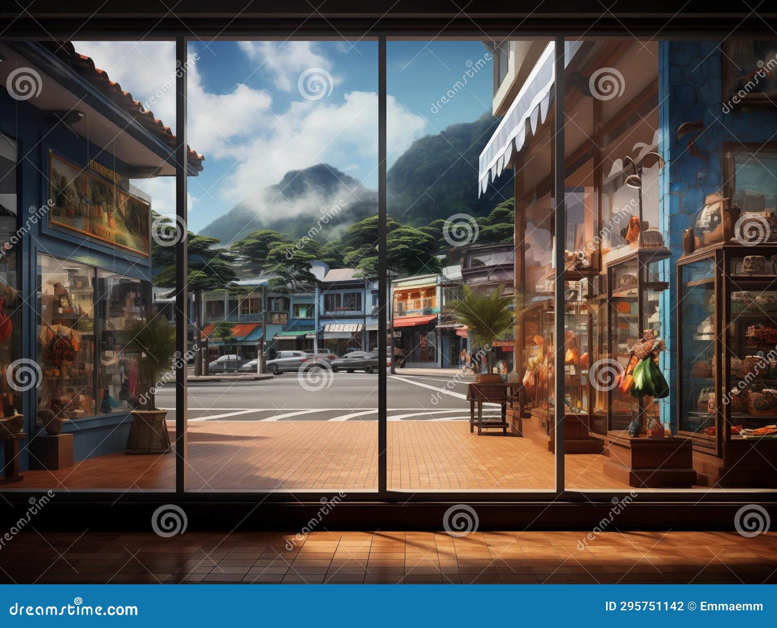 Colombian Shopping Mall Window View Ai Generated Stock Photo - Image of ...