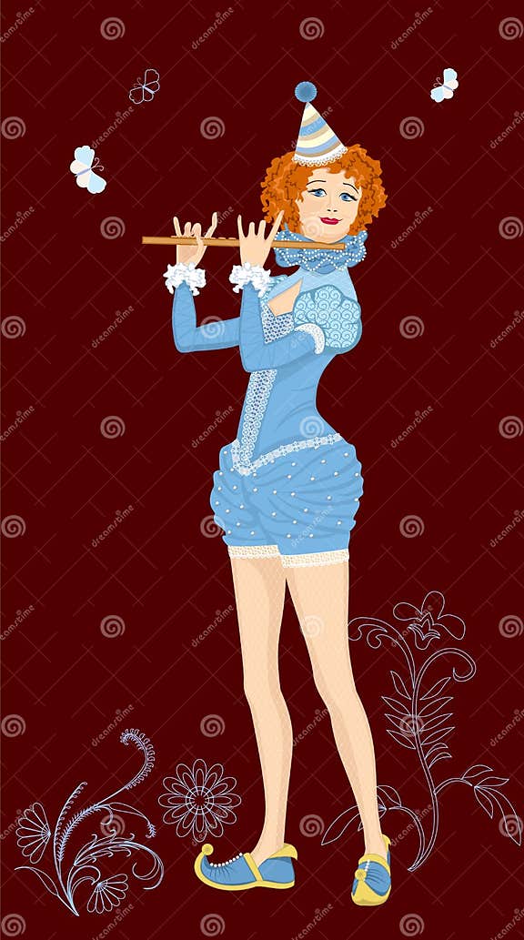 Colombina stock vector. Illustration of musician, fairy - 14927410