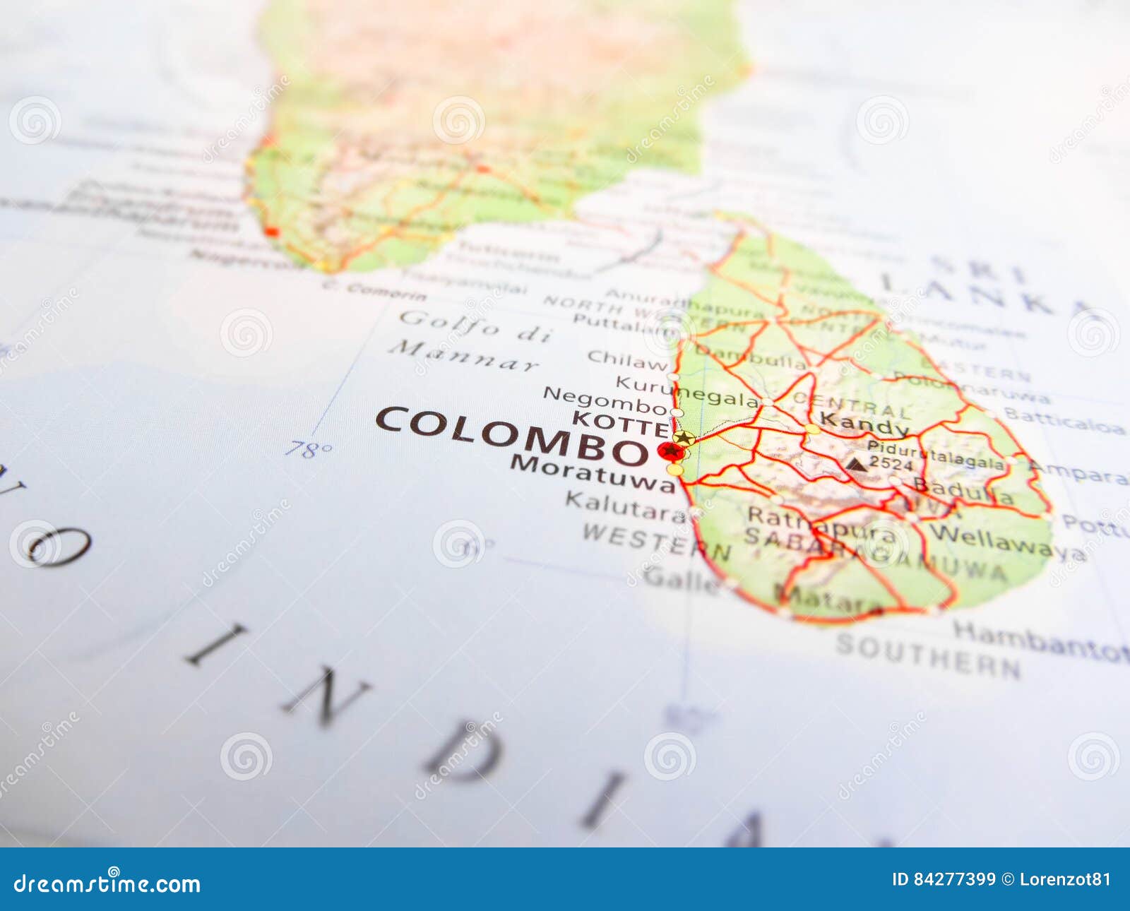 Colombo City Over a Road Map Stock Image - Image of india, streets ...