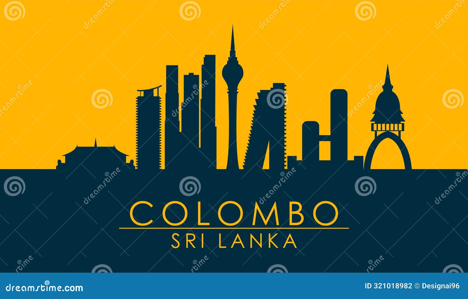 Colombo City Sri Lanka. Beautiful Colombo City Vector Design. Sri Lanka ...