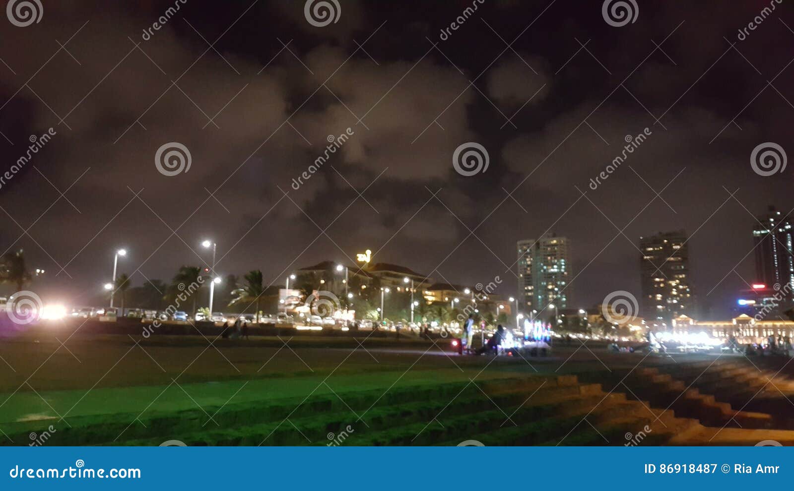 Colombo Galle Face Night View Stock Image - Image of colombo, face ...
