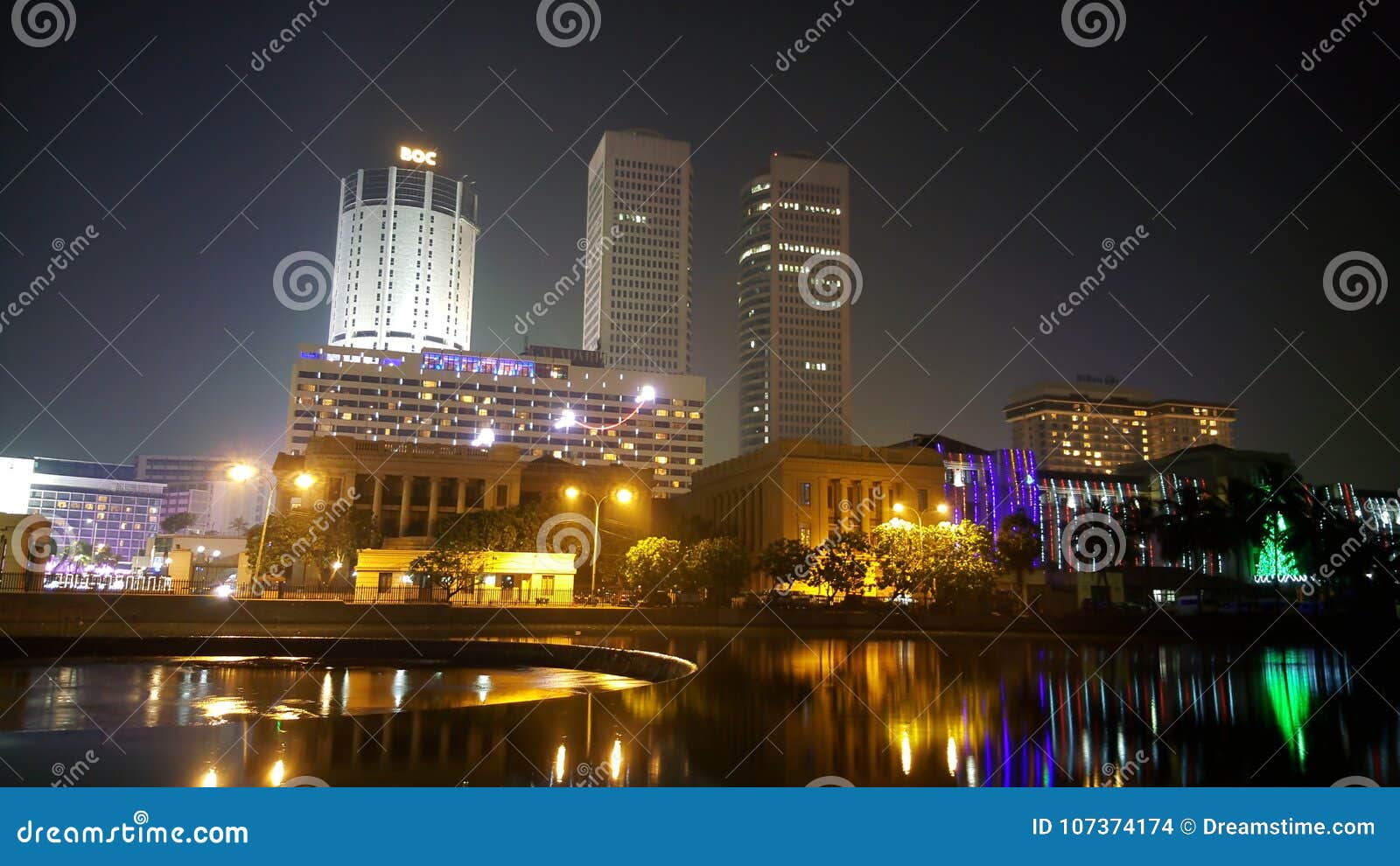 Colombo at night editorial stock image. Image of 31st - 107374174