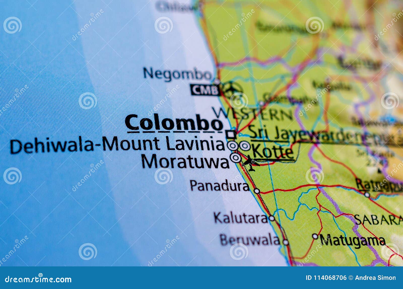 Colombo no mapa foto de stock. Imagem de tiro, mapas - 114068706