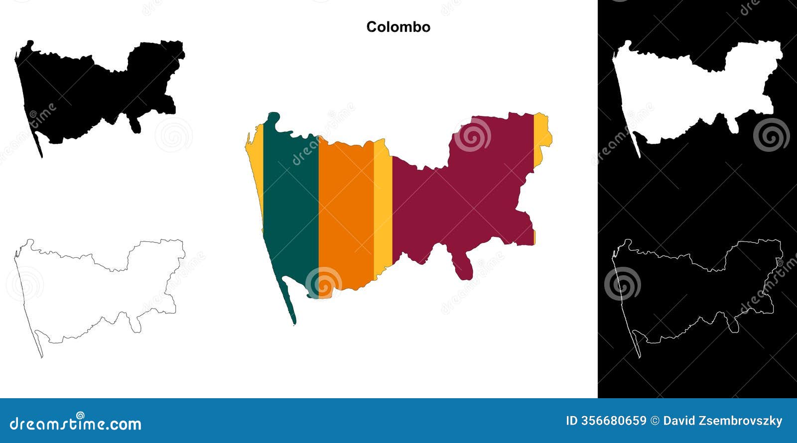 Colombo outline map stock vector. Illustration of icon - 356680659