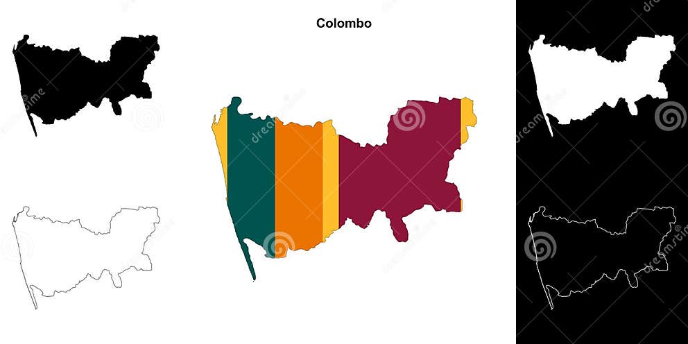 Colombo outline map stock vector. Illustration of icon - 356680659