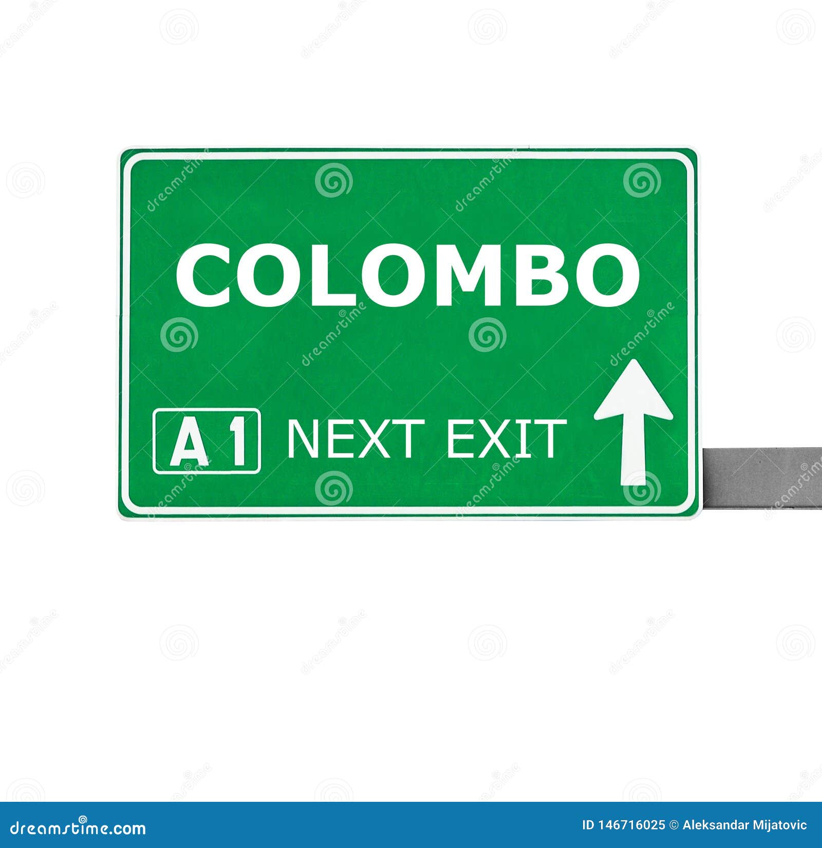COLOMBO Road Sign Isolated on White Stock Image - Image of forward ...
