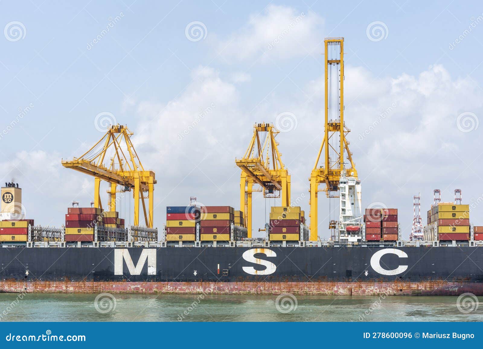 Colombo Sri Lanka Large Container Ship Msc Lauren Berthed At The