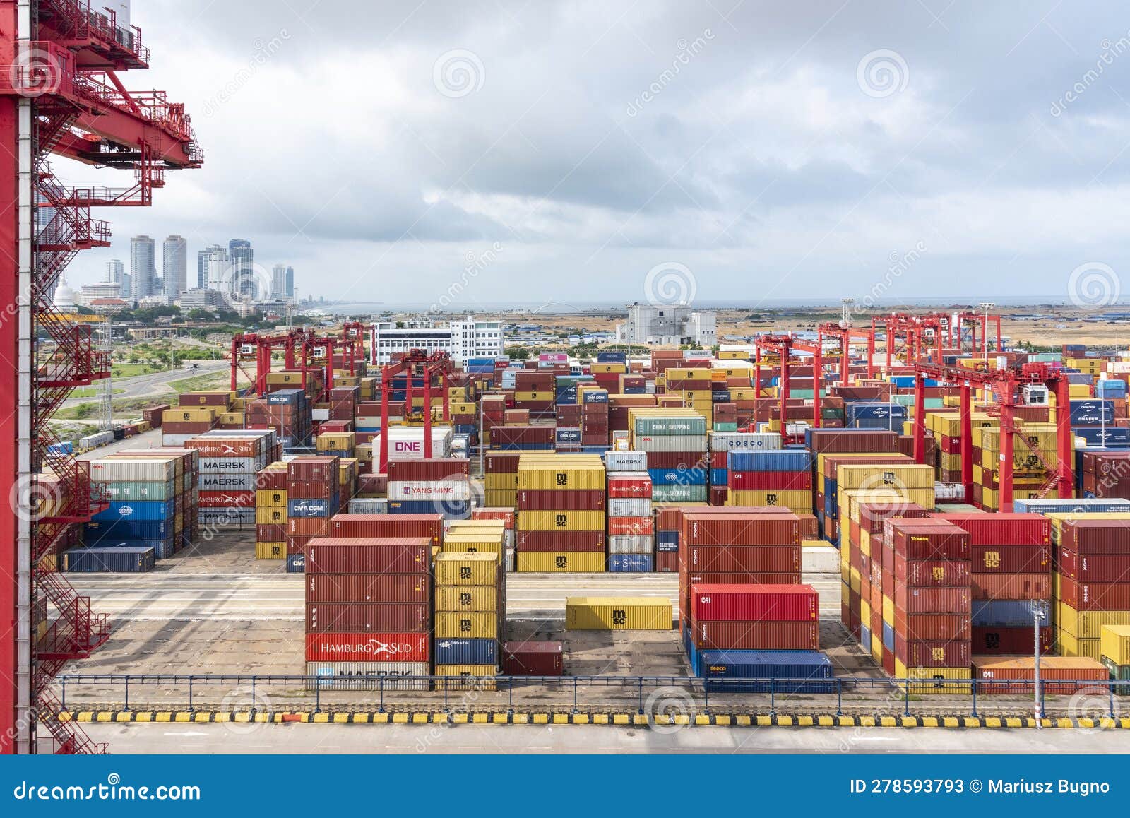 Colombo, Sri Lanka - Panorama View on the Container Terminal. Editorial ...