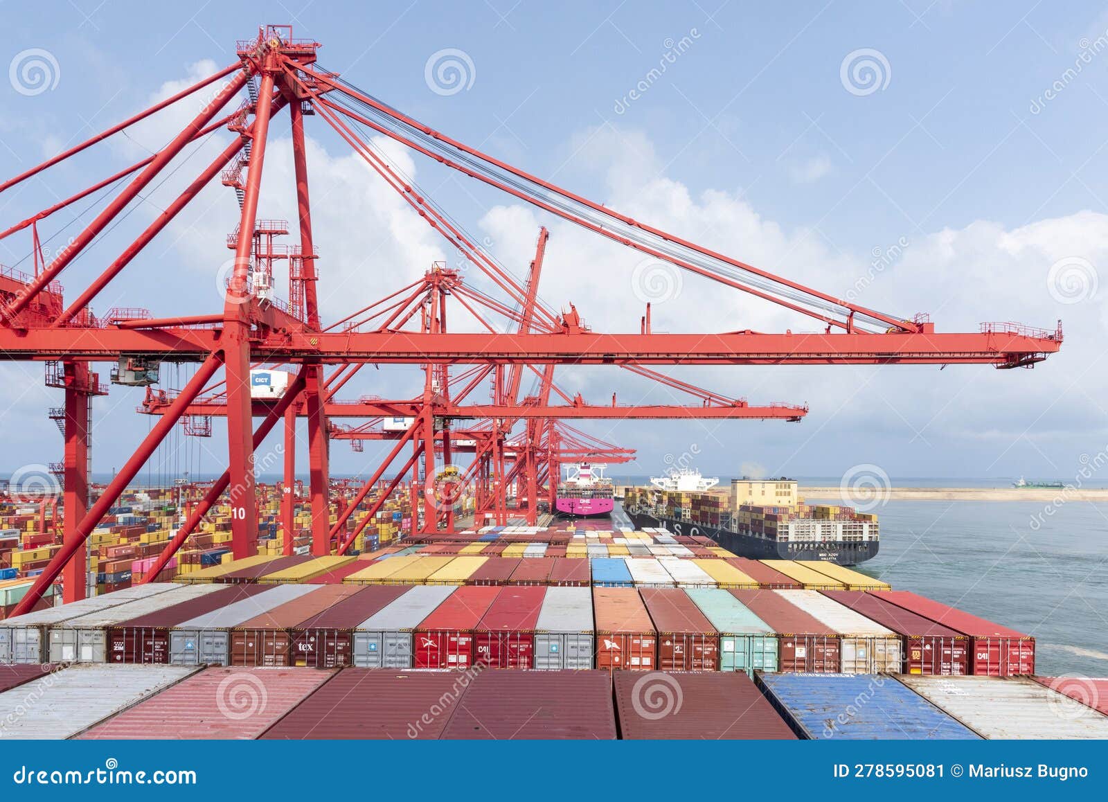 Colombo, Sri Lanka - View on the Containers and Cargo Ships Under ...