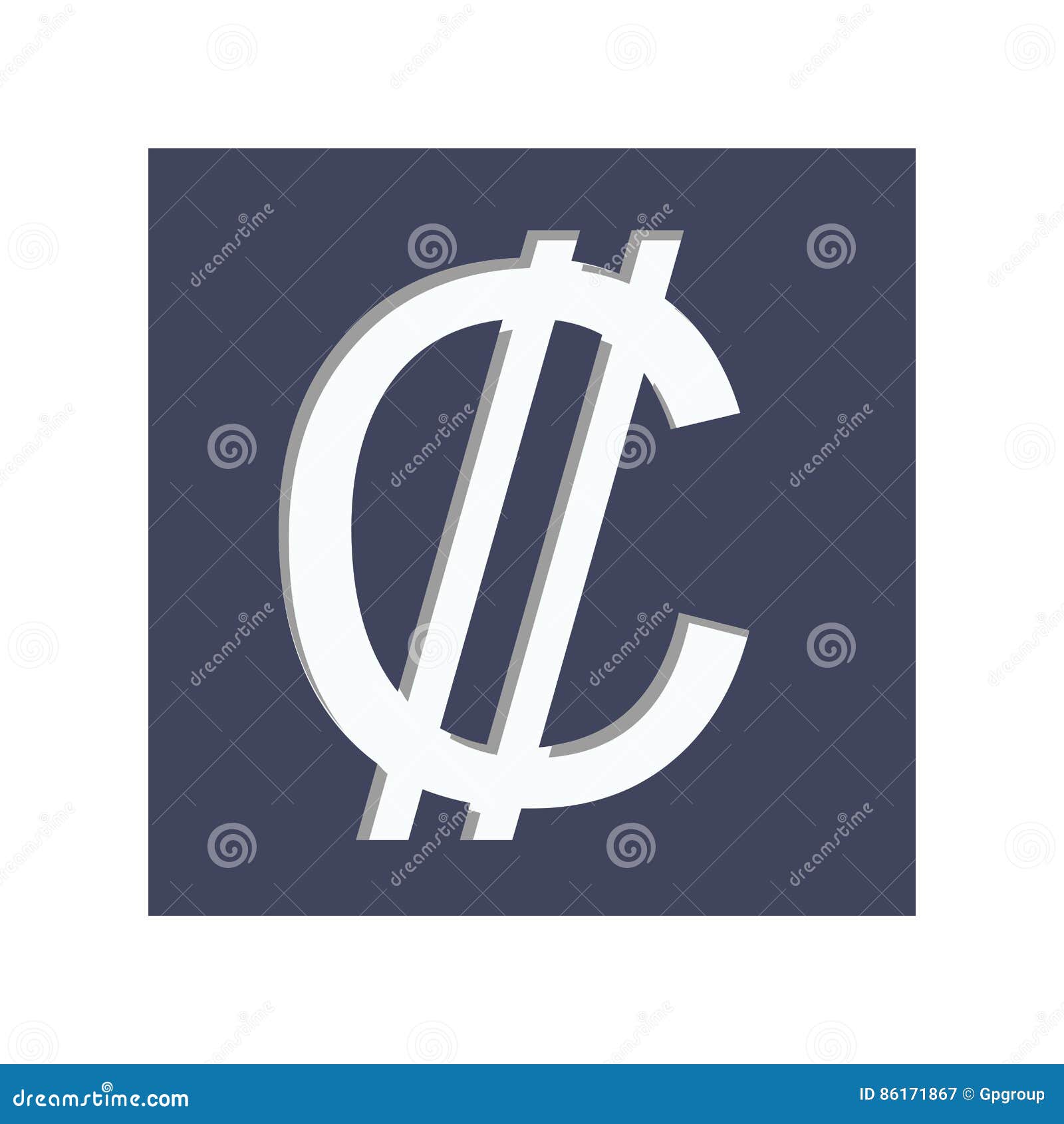 Colon currency symbol icon stock illustration. Illustration of currency ...