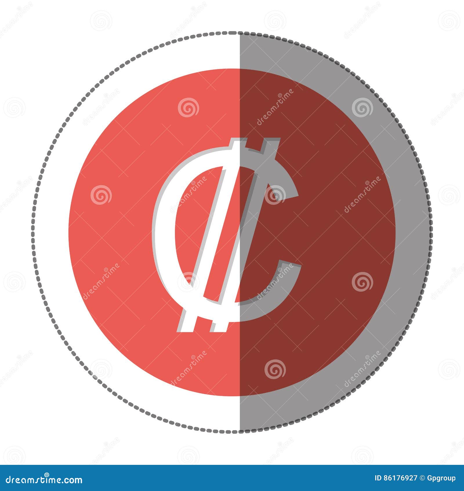 Colon currency symbol icon stock illustration. Illustration of rupee ...