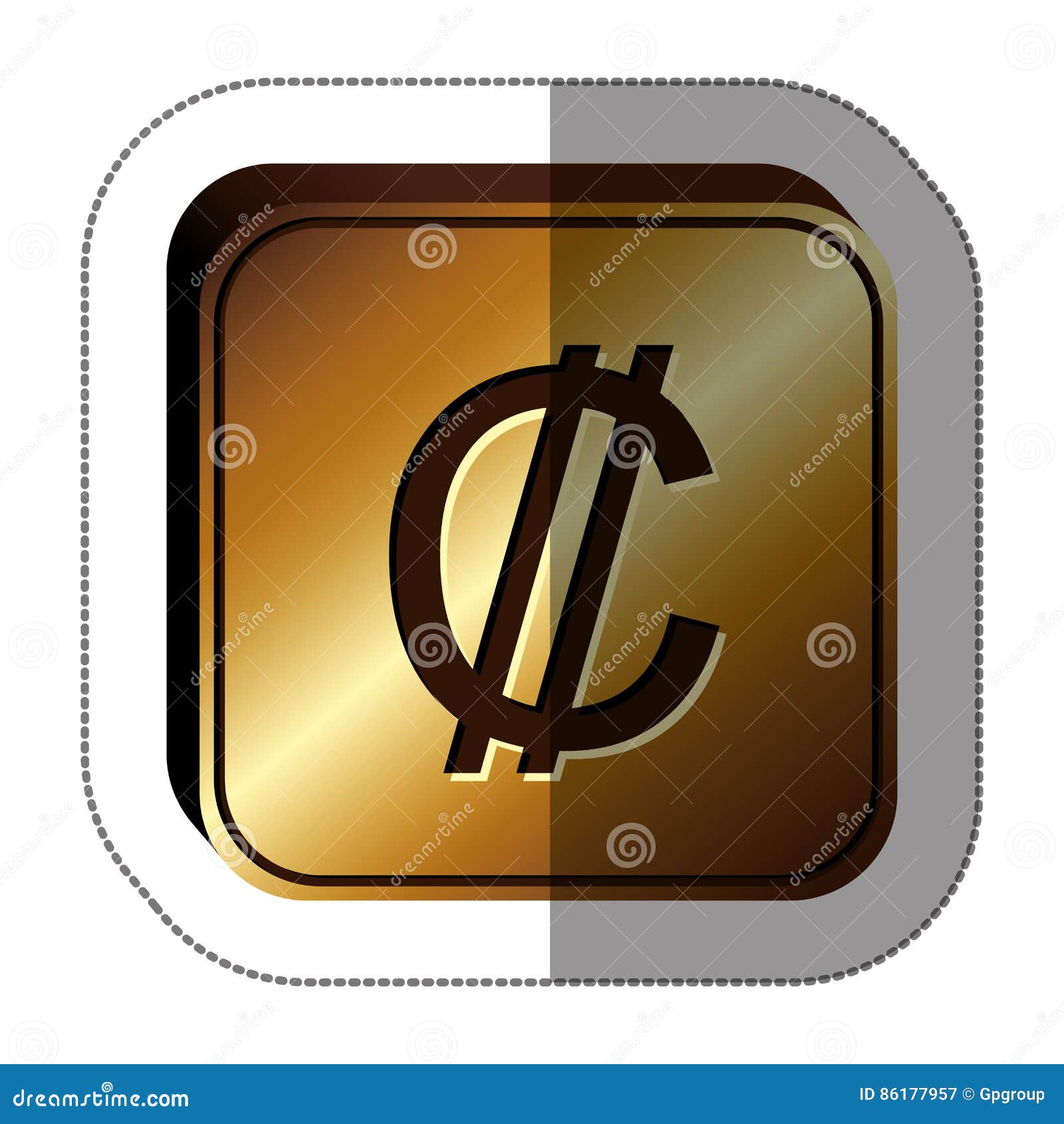 Colon currency symbol icon stock illustration. Illustration of peso ...