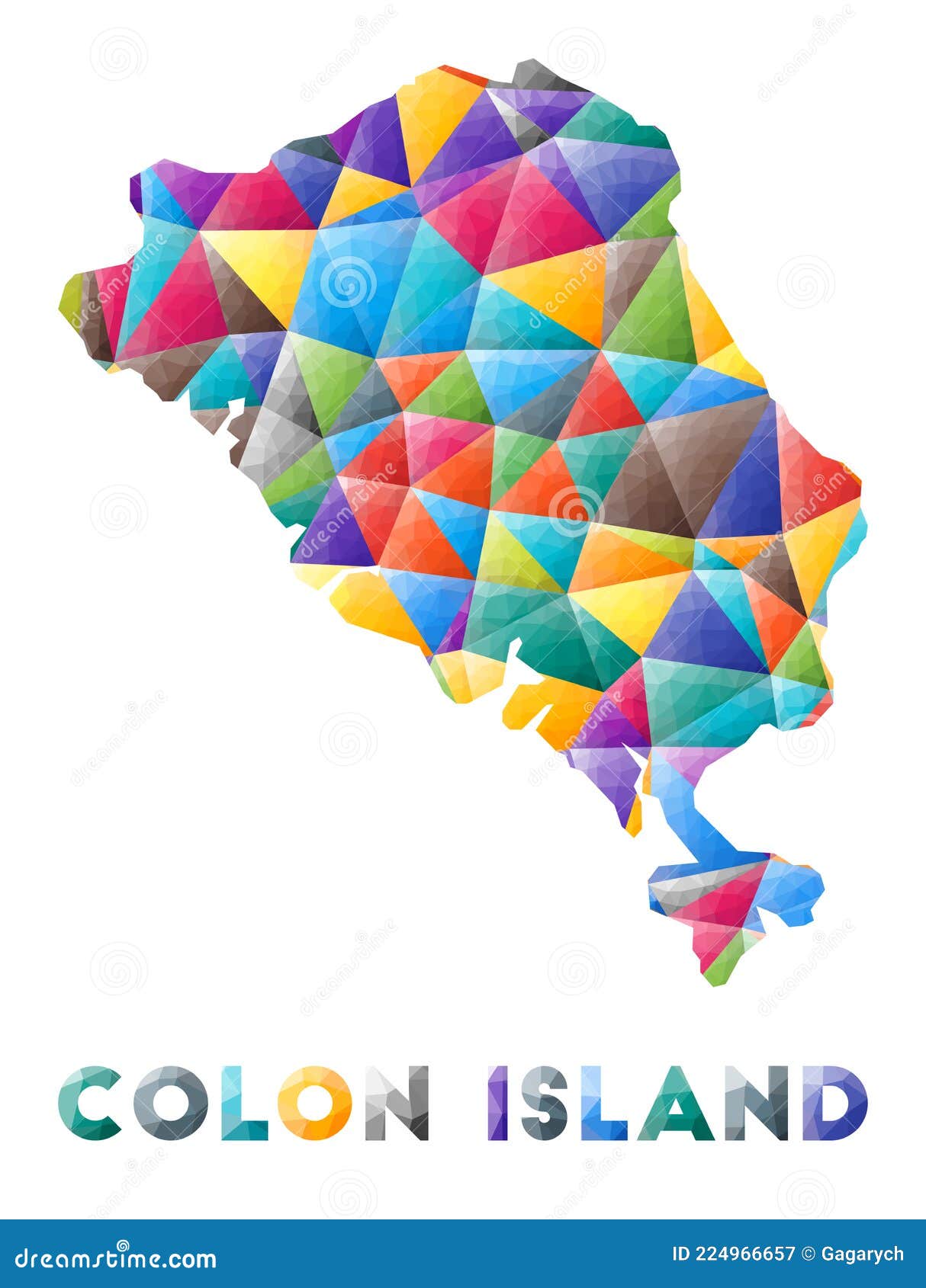 Colon Island Map. Cartoon Vector | CartoonDealer.com #193841629