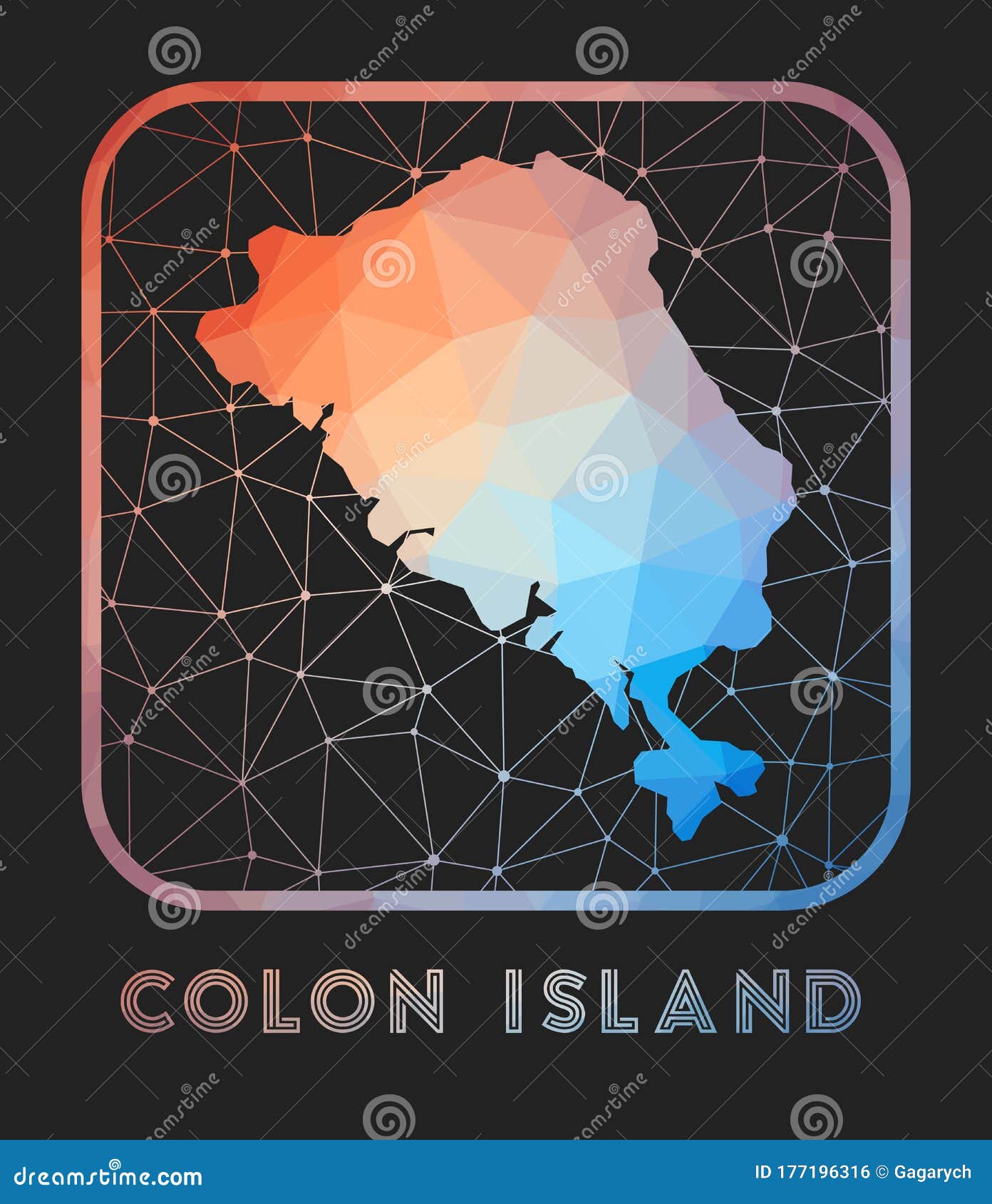 Colon Island map design. stock vector. Illustration of city - 177196316