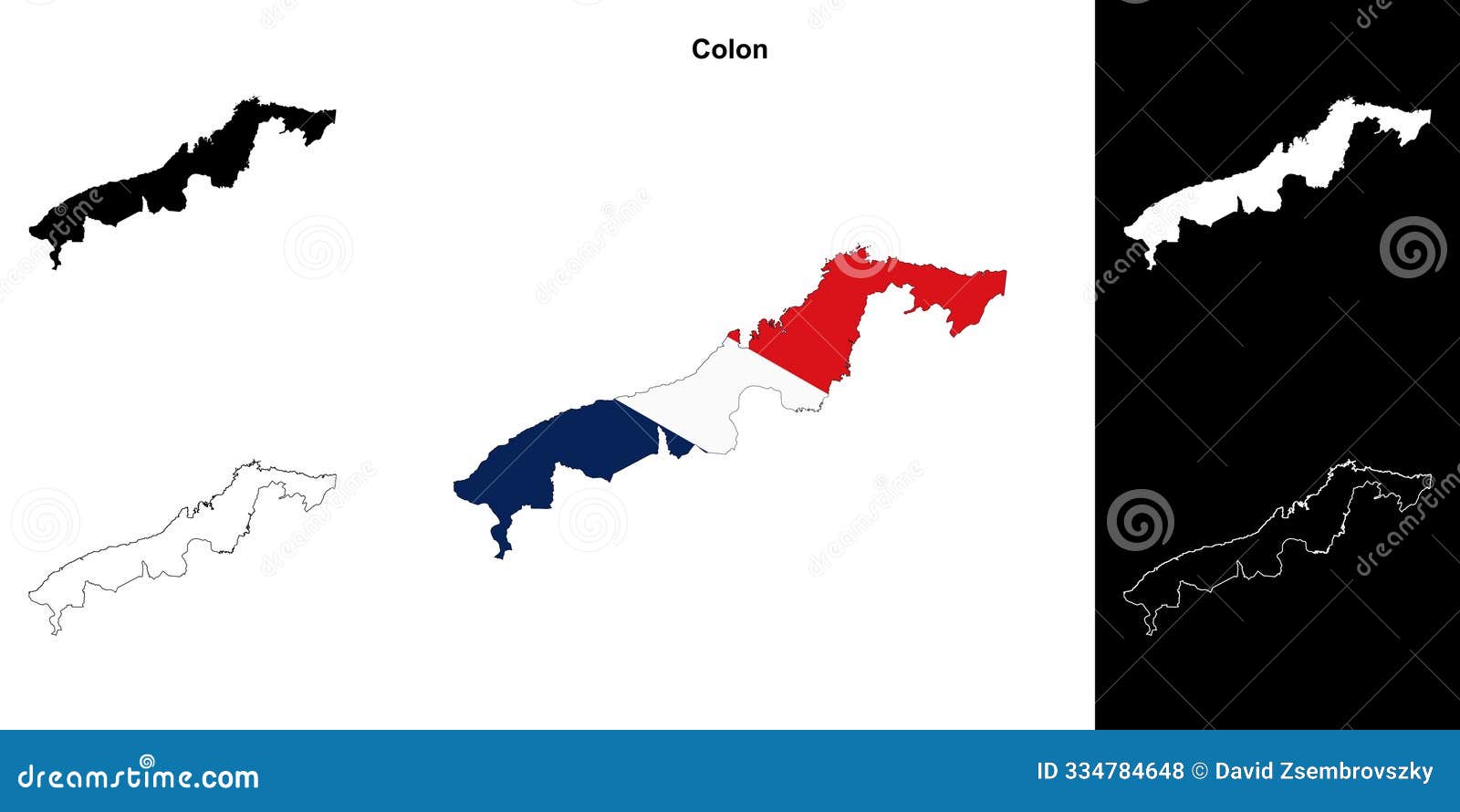 Colon Outline Map Cartoon Vector | CartoonDealer.com #335178425