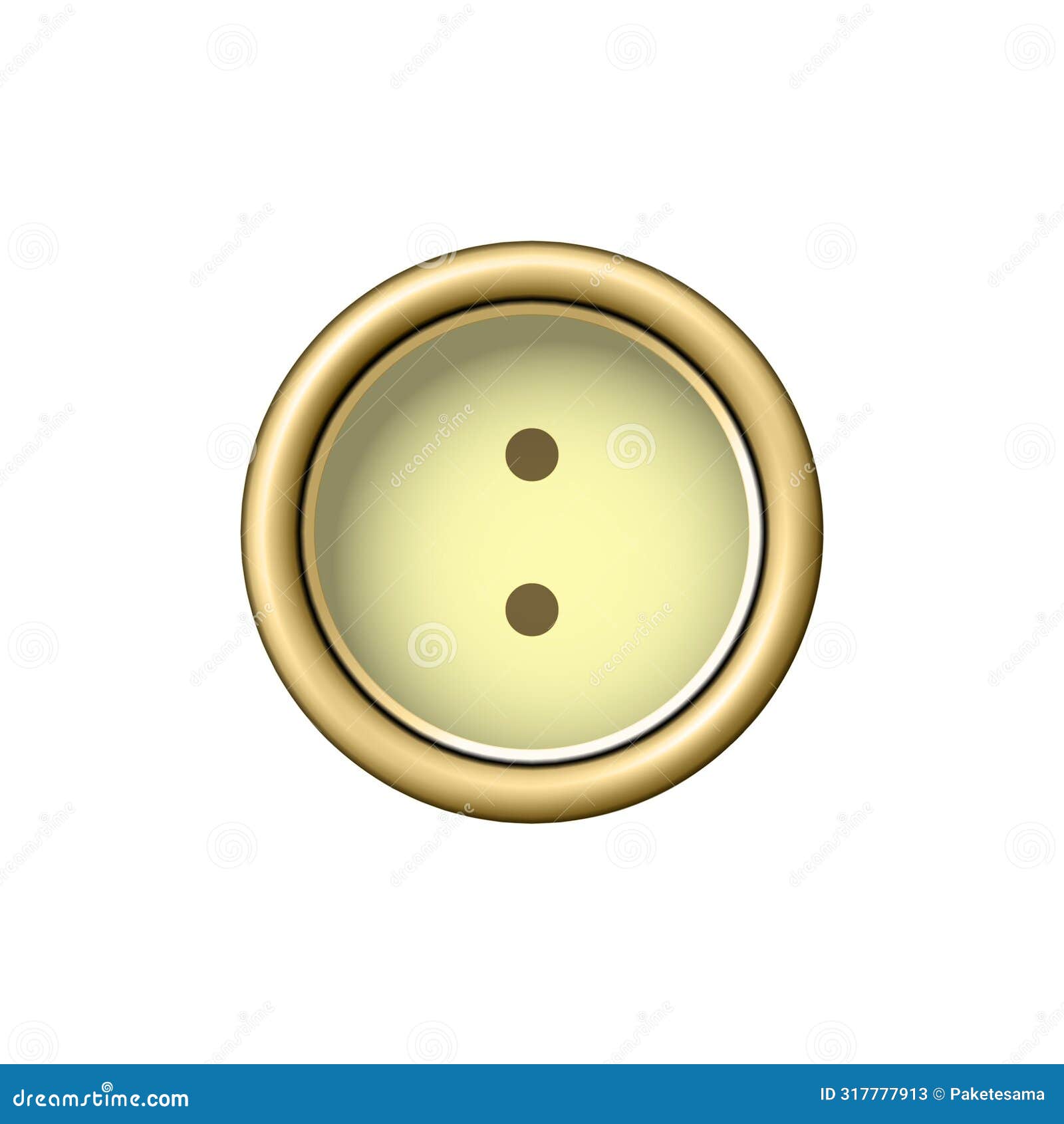 Colon Symbol. Vintage Golden Typewriter Button Isolated on White ...