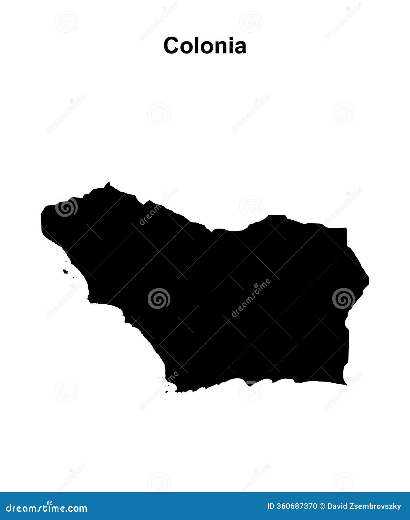 Colonia outline map stock illustration. Illustration of boundaries ...