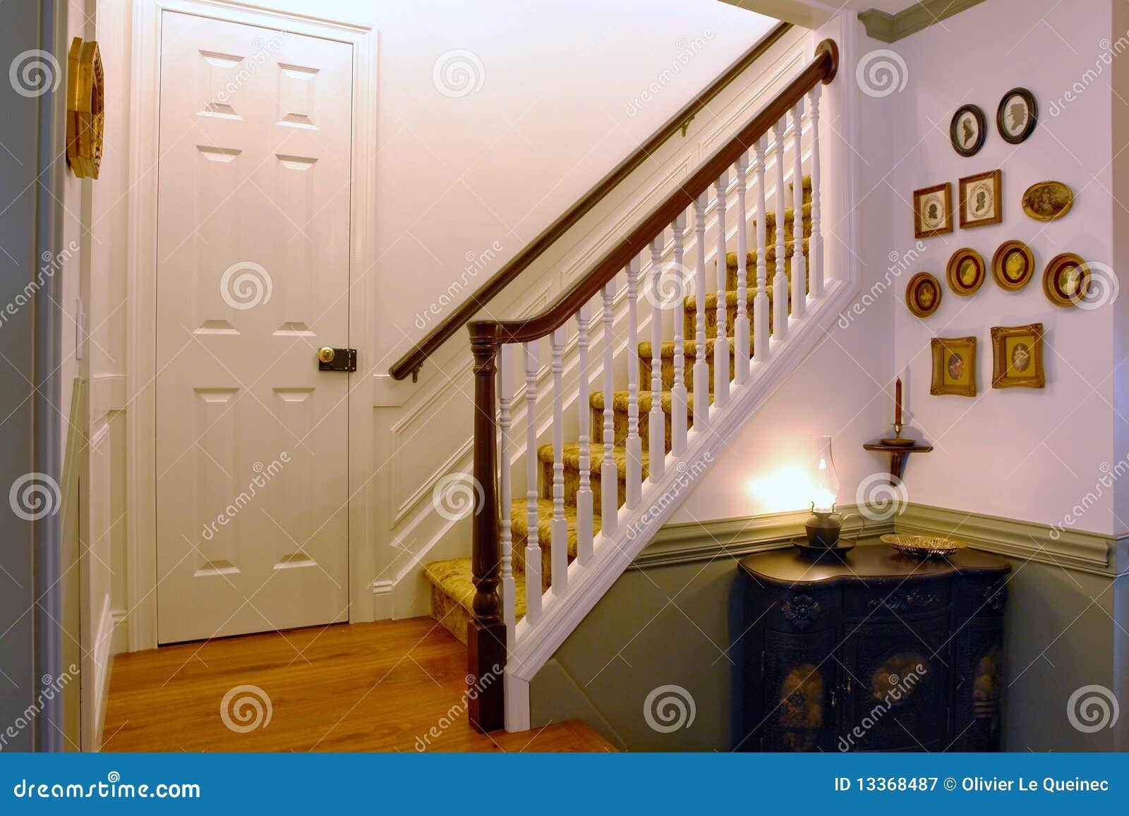 Colonial American Style House Interior Stock Image - Image of decor ...