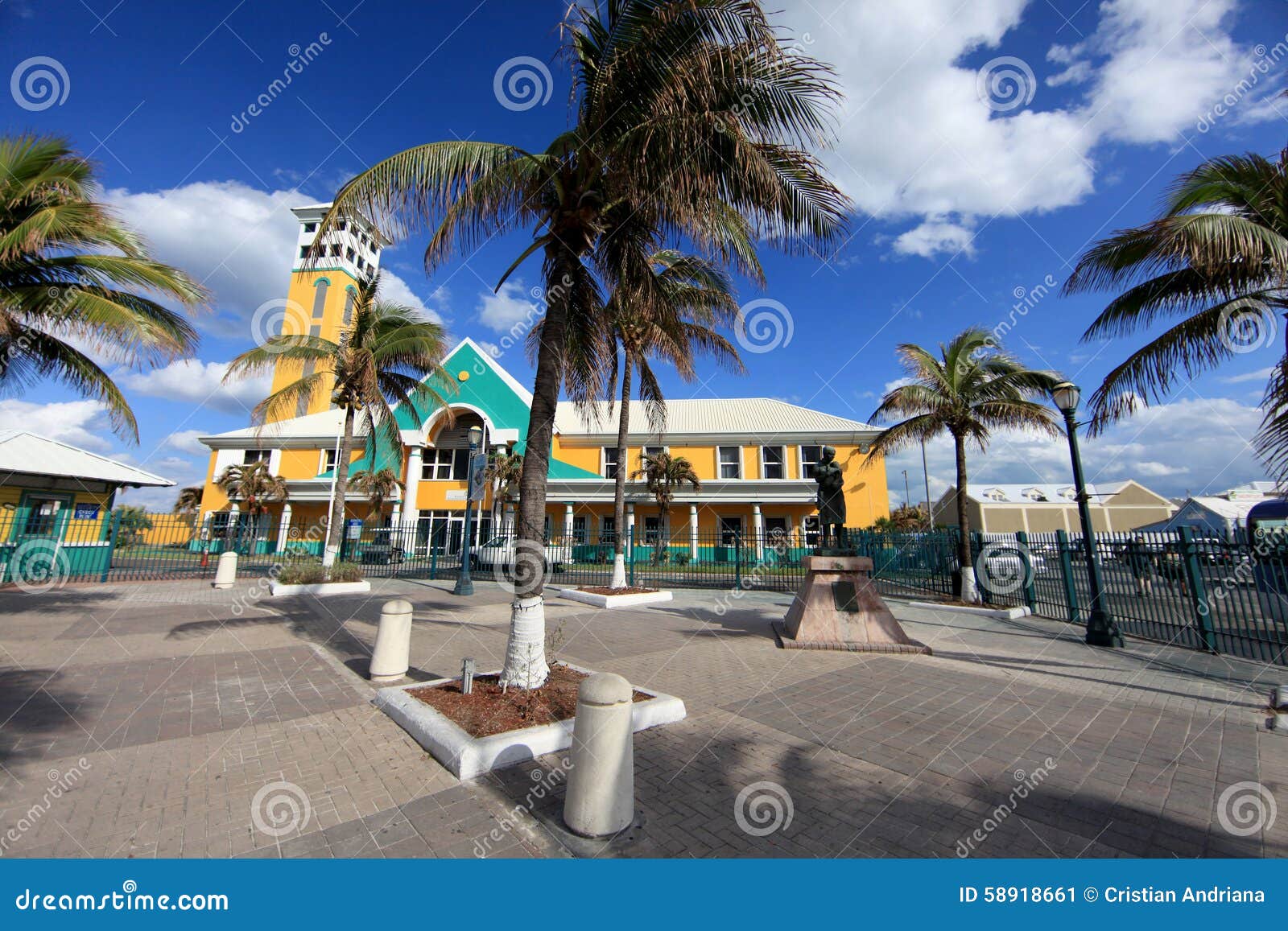 Colonial Architecture, Nassau, Bahamas Stock Image - Image of palm ...