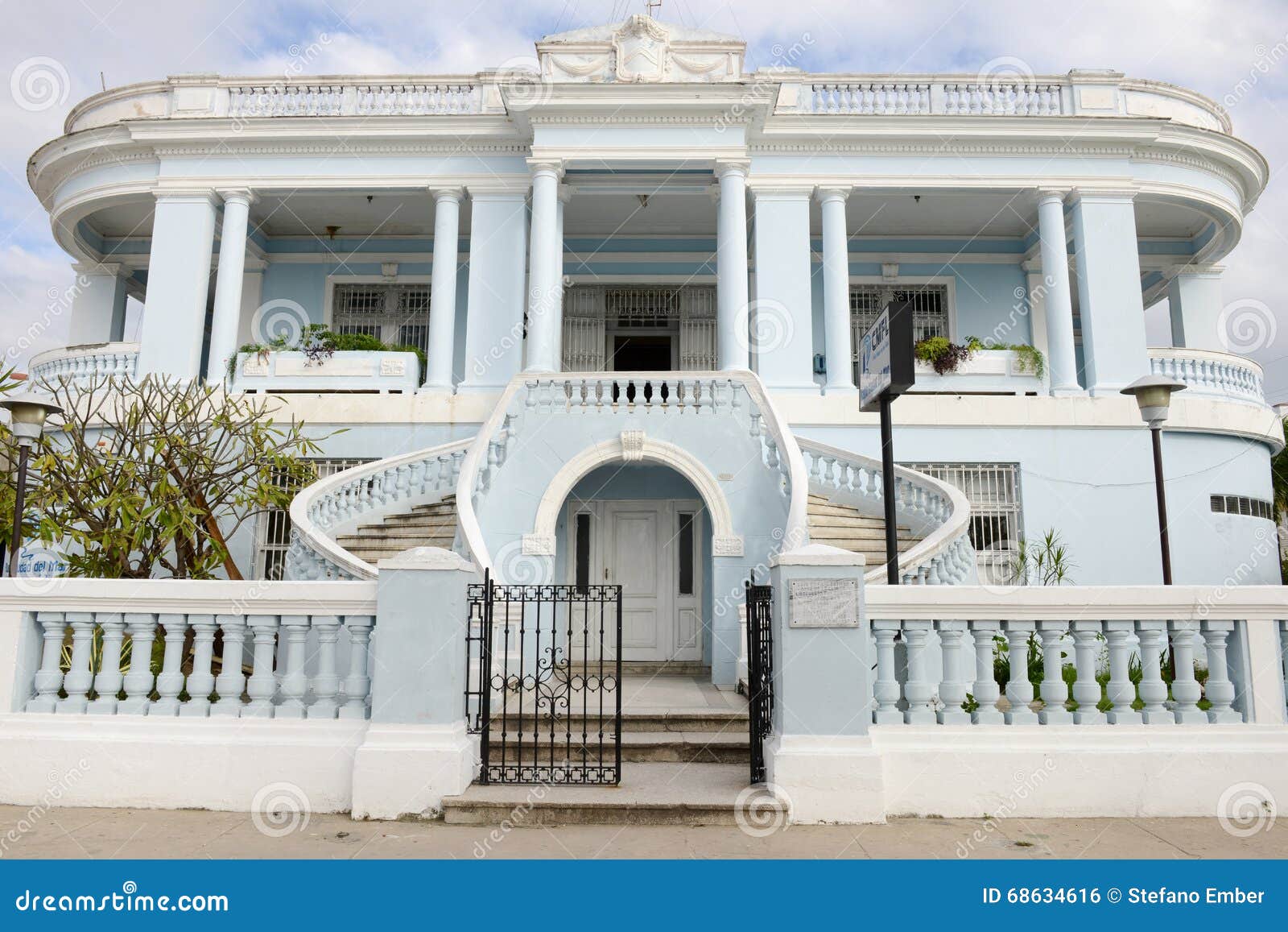 Colonial Architecture at the Old Town of Cienfuegos Stock Photo - Image ...
