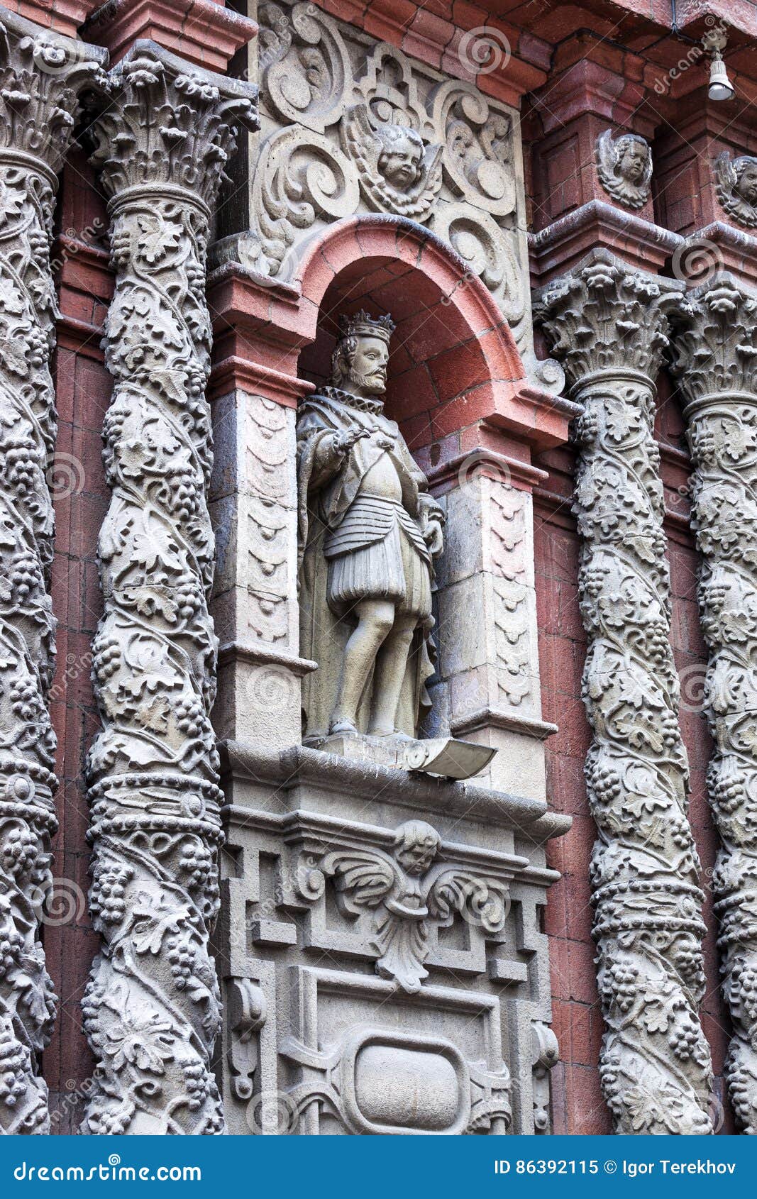 Colonial Building with Sculptures Stock Image - Image of colonial ...