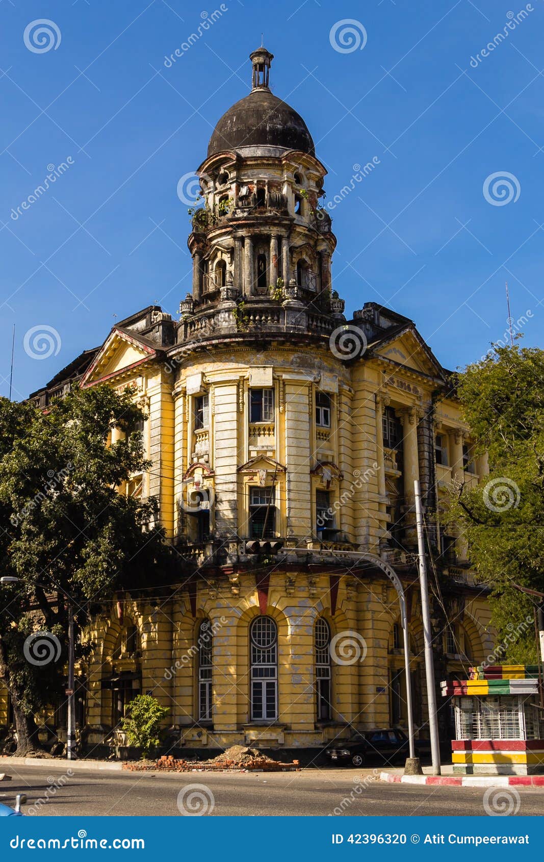 Colonial Building , Yangon in Myanmar (Burmar) Stock Photo - Image of ...