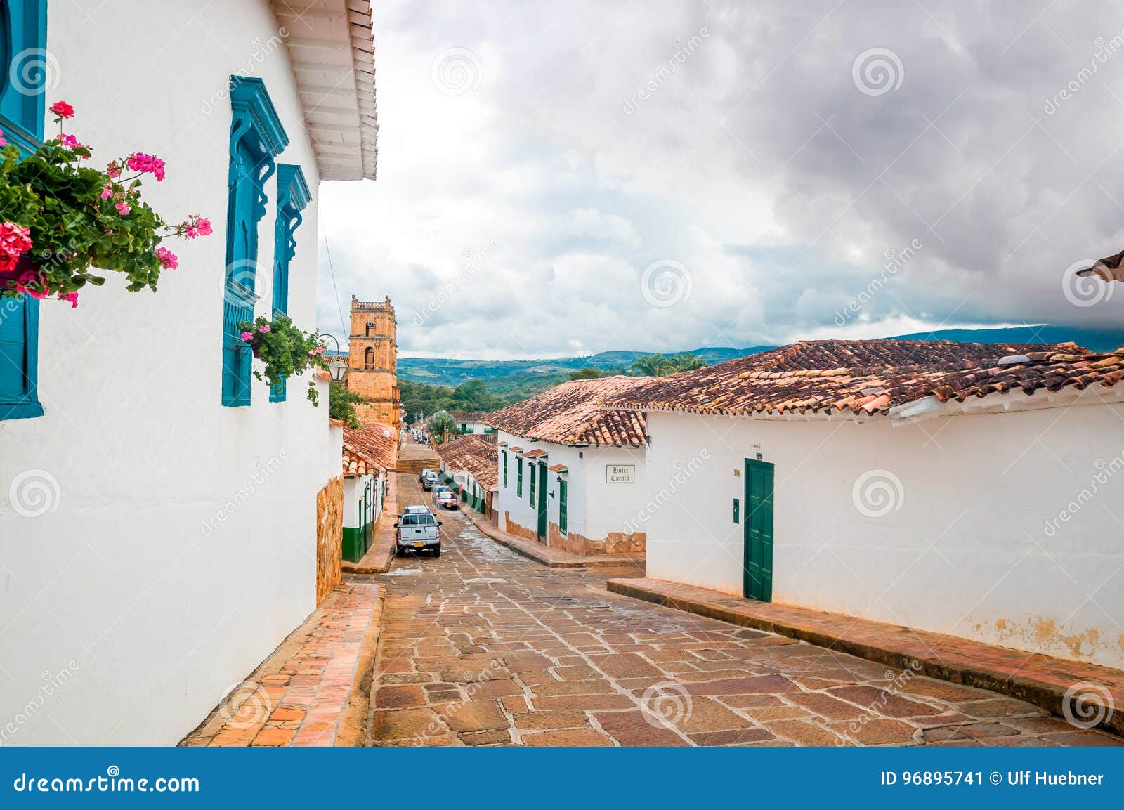 Colonial Buildings in Old Town of Barichara Stock Image - Image of ...