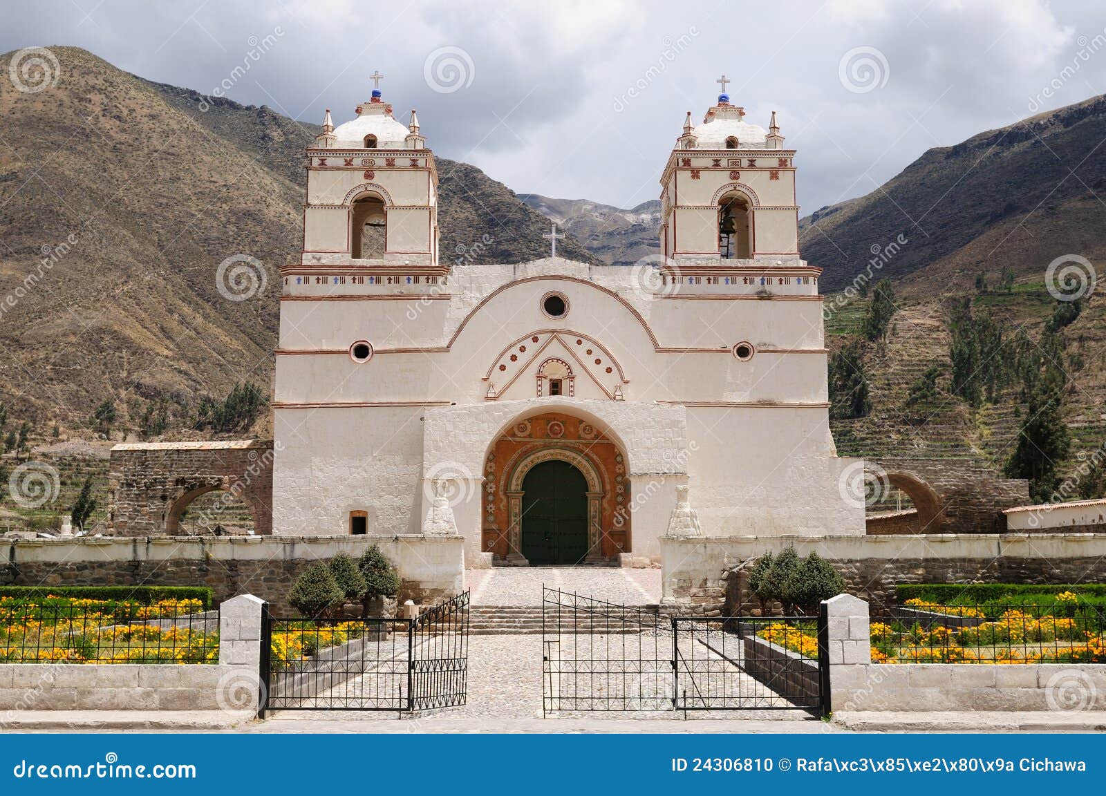 Colonial Churcche in Peru, Yanque, Colca Canyon Stock Photo - Image of ...