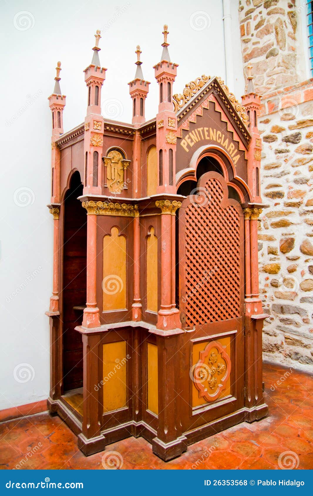 Colonial Confessional at a Christian Church Stock Photo - Image of ...