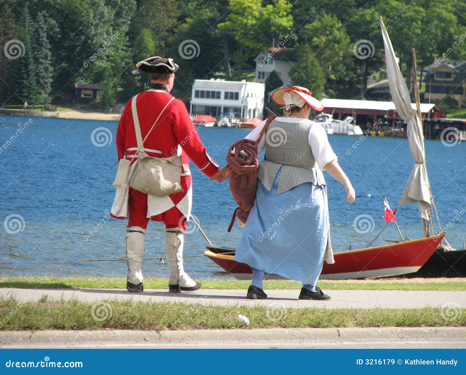 Colonial Couple in Modern Time Stock Image - Image of tricorner ...