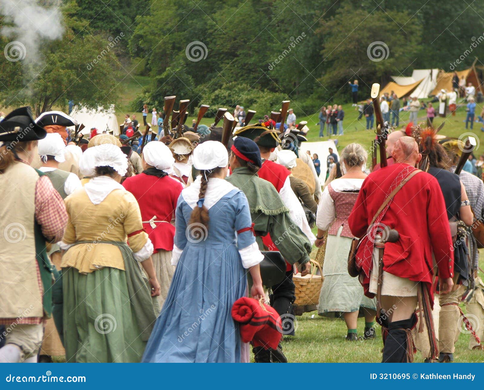 Colonial Crowd stock image. Image of group, families, reenactment - 3210695