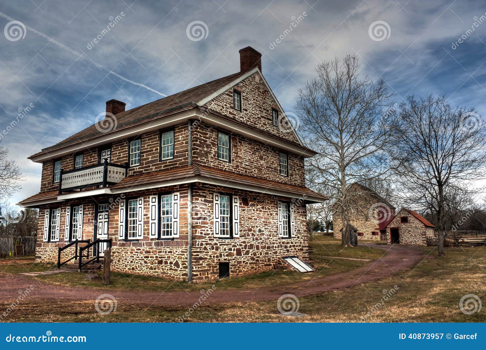 Colonial farm stock image. Image of stone, pennsylvania - 40873957