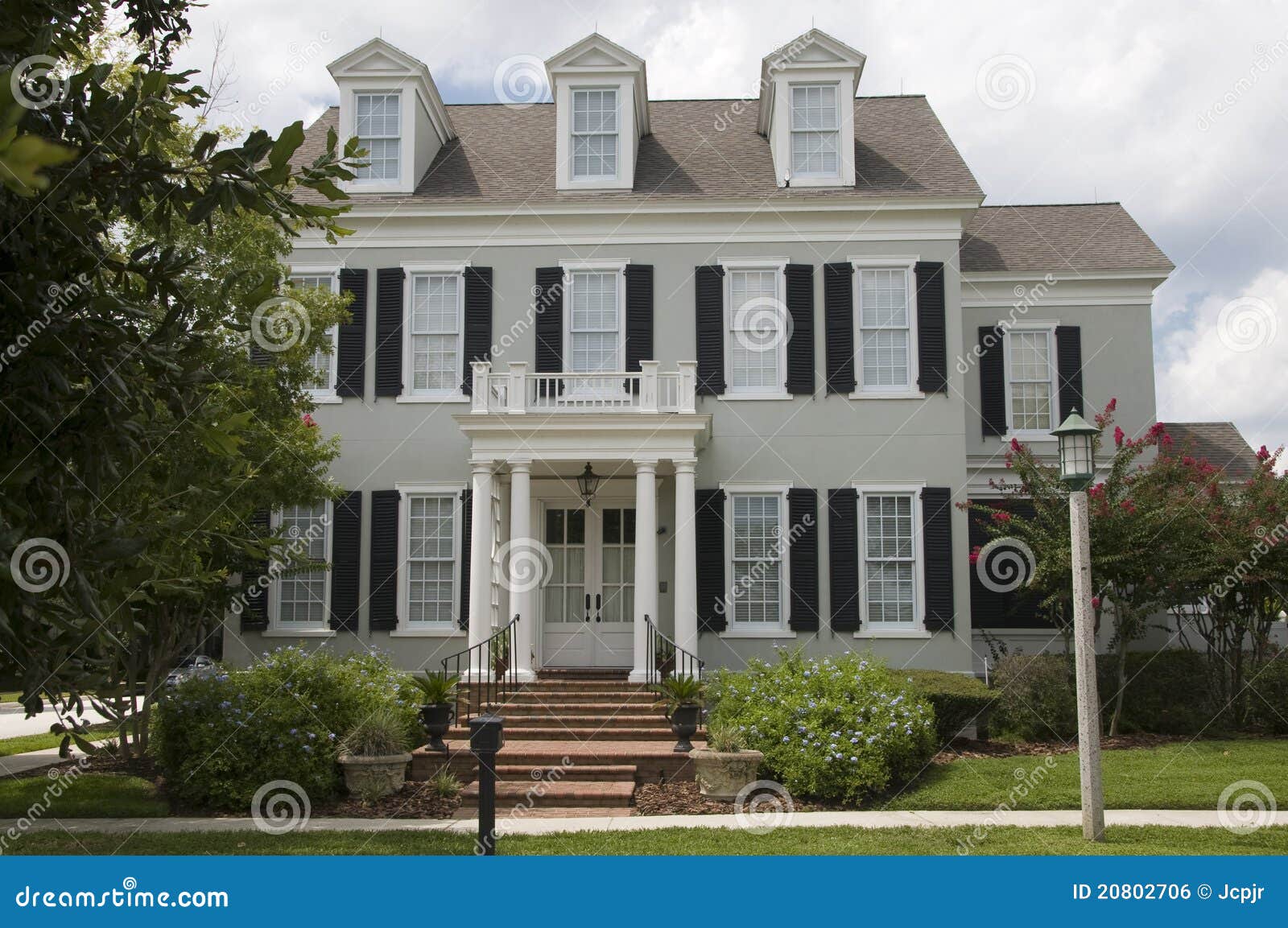 Colonial Home stock photo. Image of built, living, landscaping - 20802706