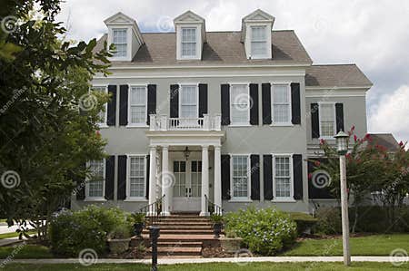 Colonial Home stock photo. Image of built, living, landscaping - 20802706