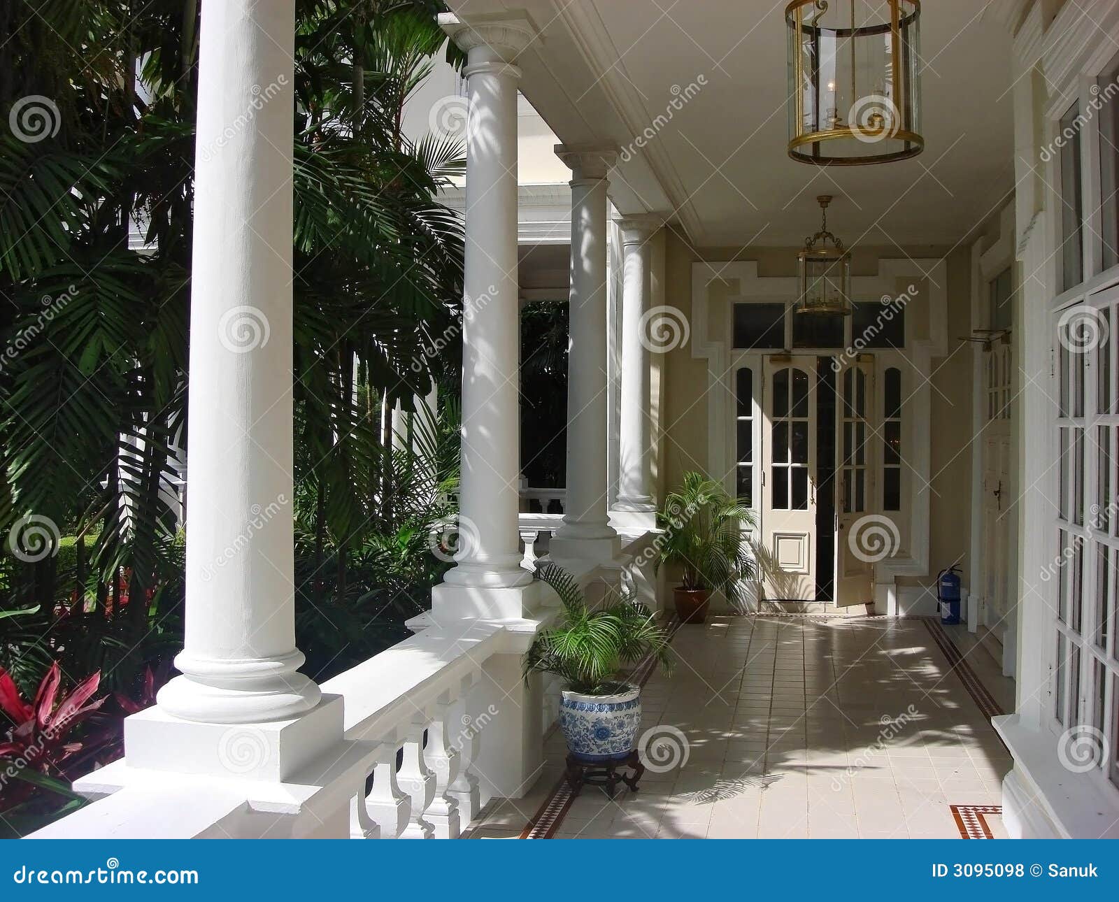 Colonial House Balcony stock photo. Image of tropical - 3095098