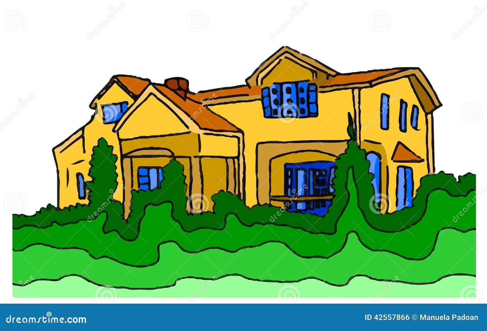 Colonial house stock vector. Illustration of beautiful - 42557866