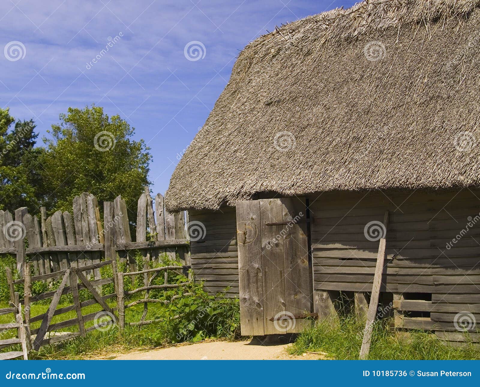 Colonial Hut stock photo. Image of plimoth, education - 10185736