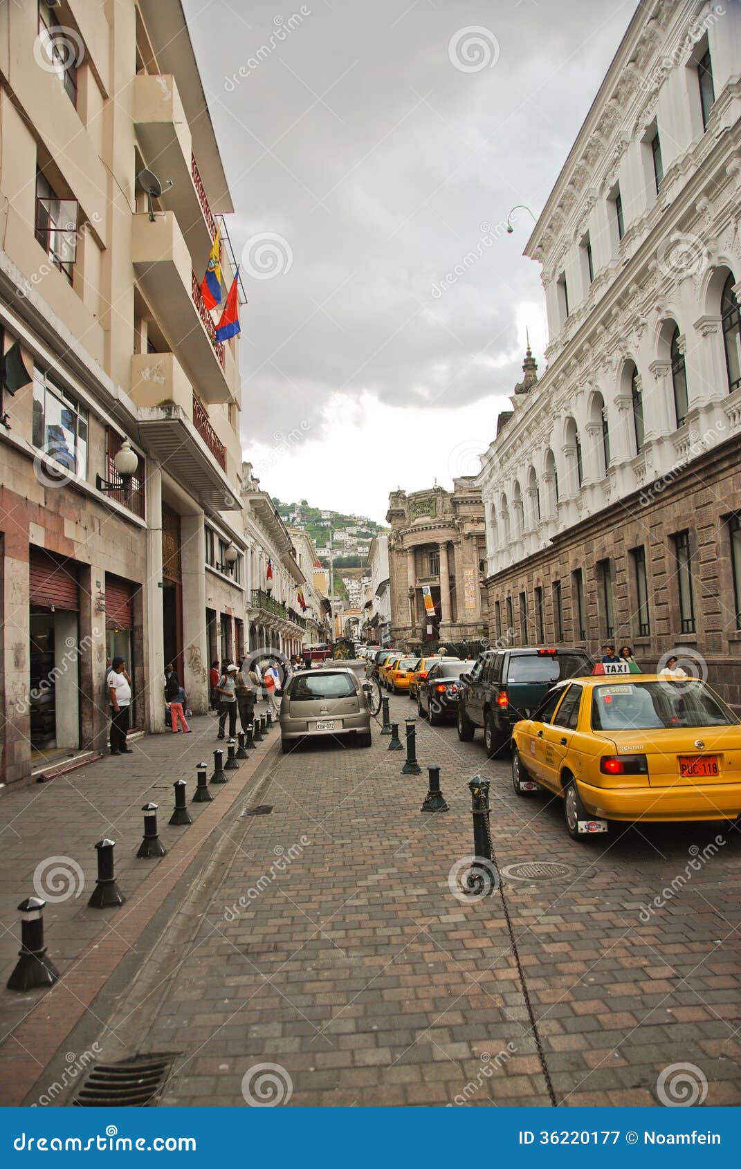 Colonial streets of Quito editorial photography. Image of ecuadorian ...
