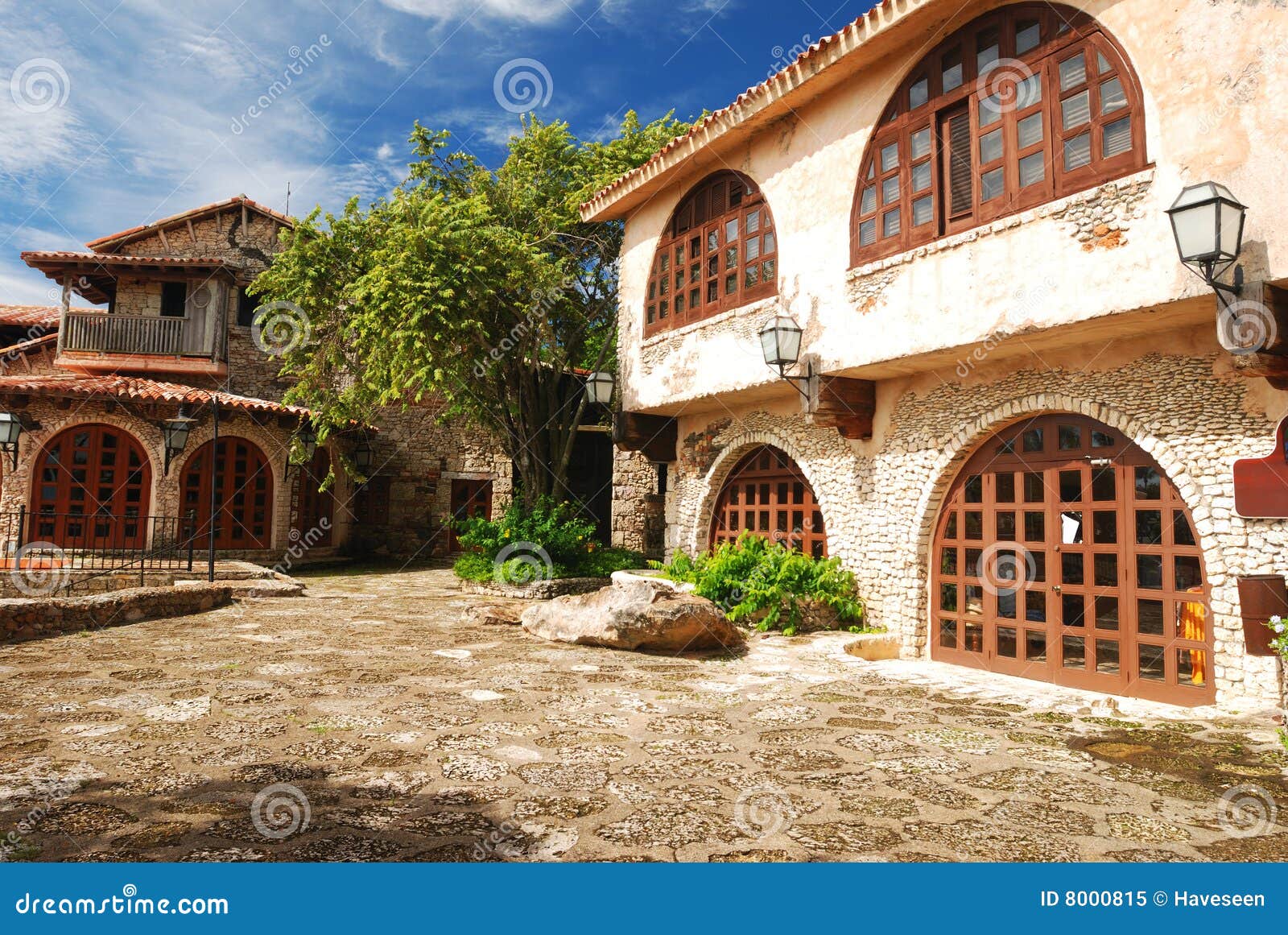 Colonial Town And Cathedral Stock Photo | CartoonDealer.com #79070958