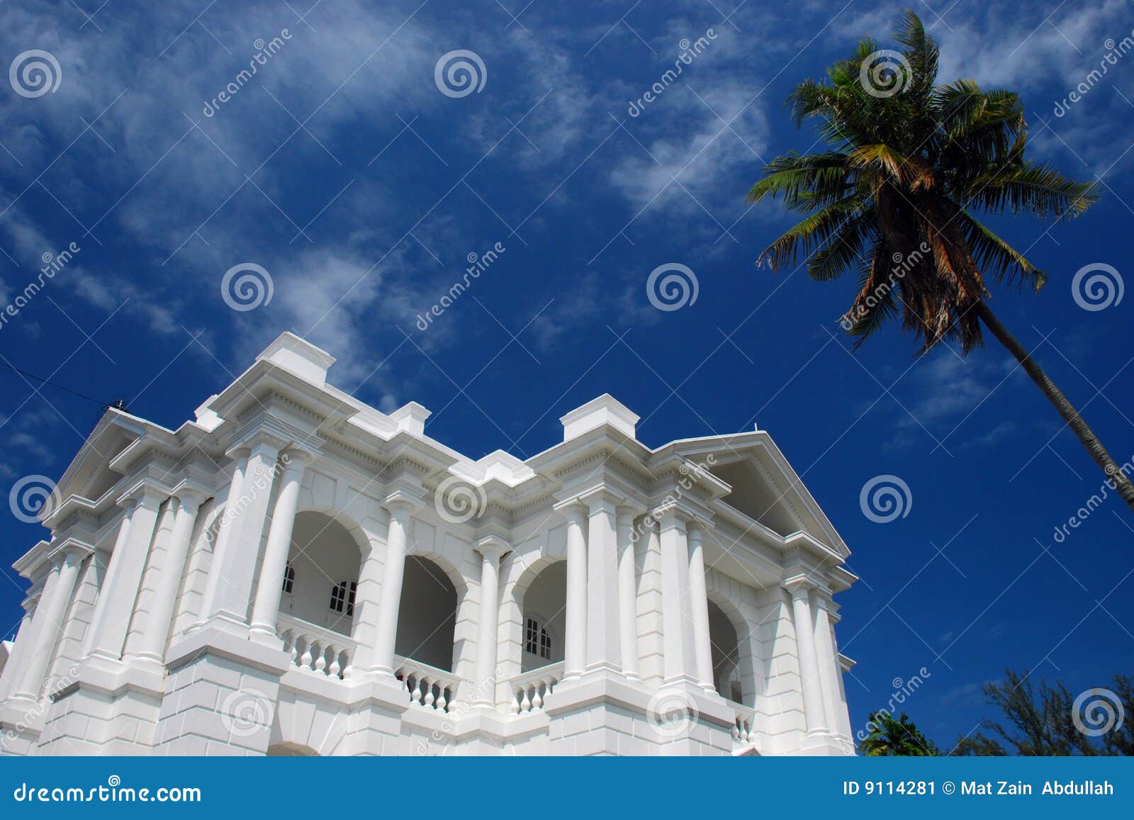 Colonial White Building in Seremban Stock Image - Image of architecture ...