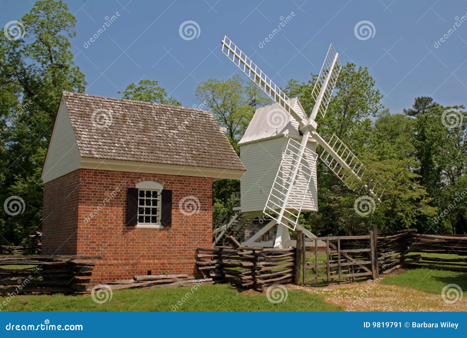 Colonial Williamsburg Windmill Editorial Photo - Image of post ...
